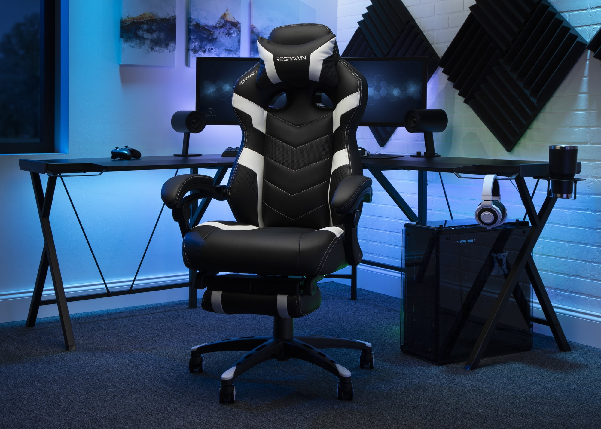 RESPAWN 110 Pro Gaming Chair - Gaming Chair with Footrest, Reclining Gaming Chair, Video Gaming ...