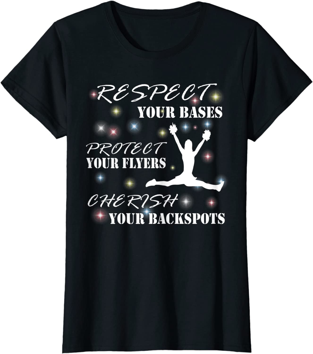 RESPECT your bases, flyers, backspots CHEERLEADING t-shirt - Walmart.com