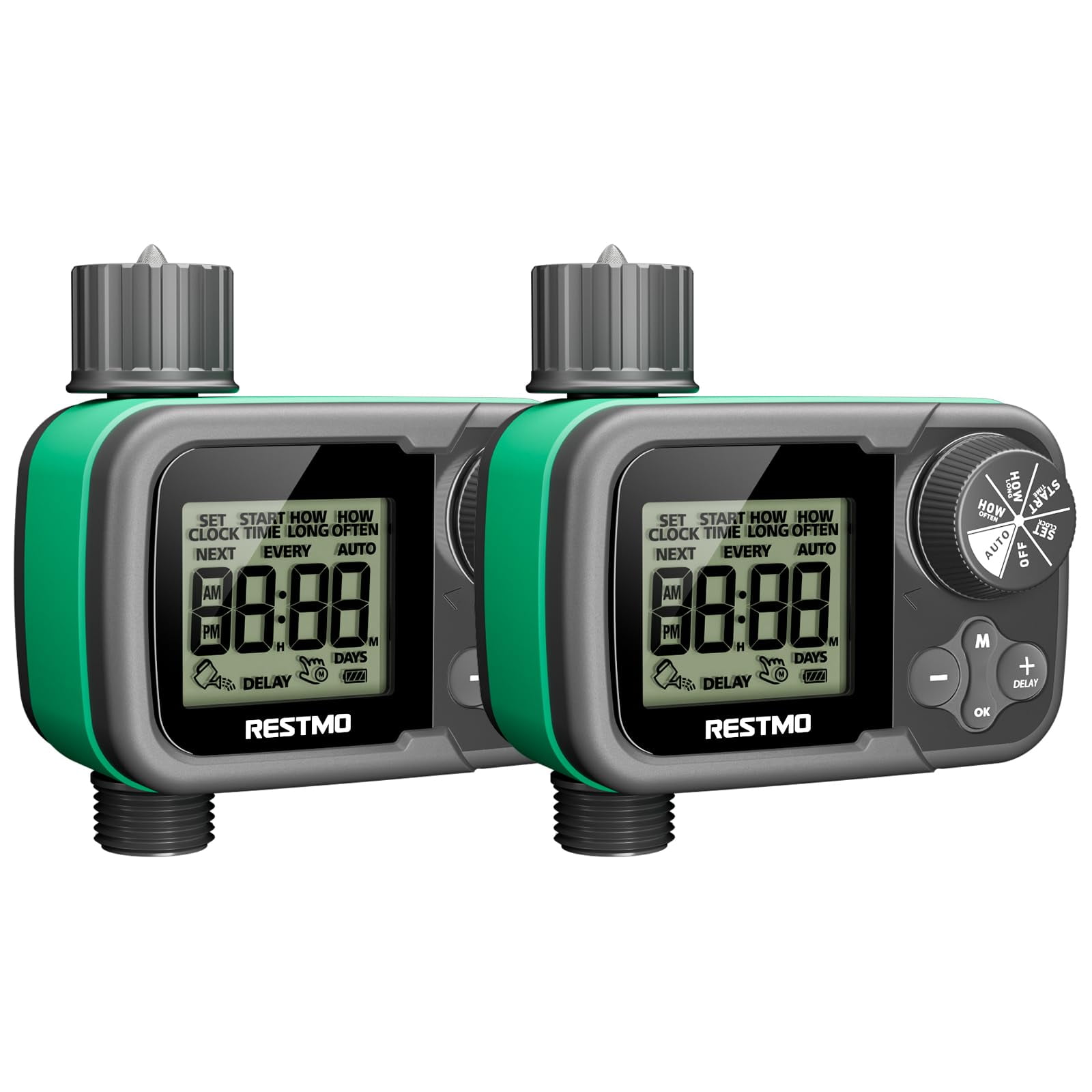 RESTMO 2 Pack Sprinkler Timer, Ball Valve Water Timer for Garden Hose ...