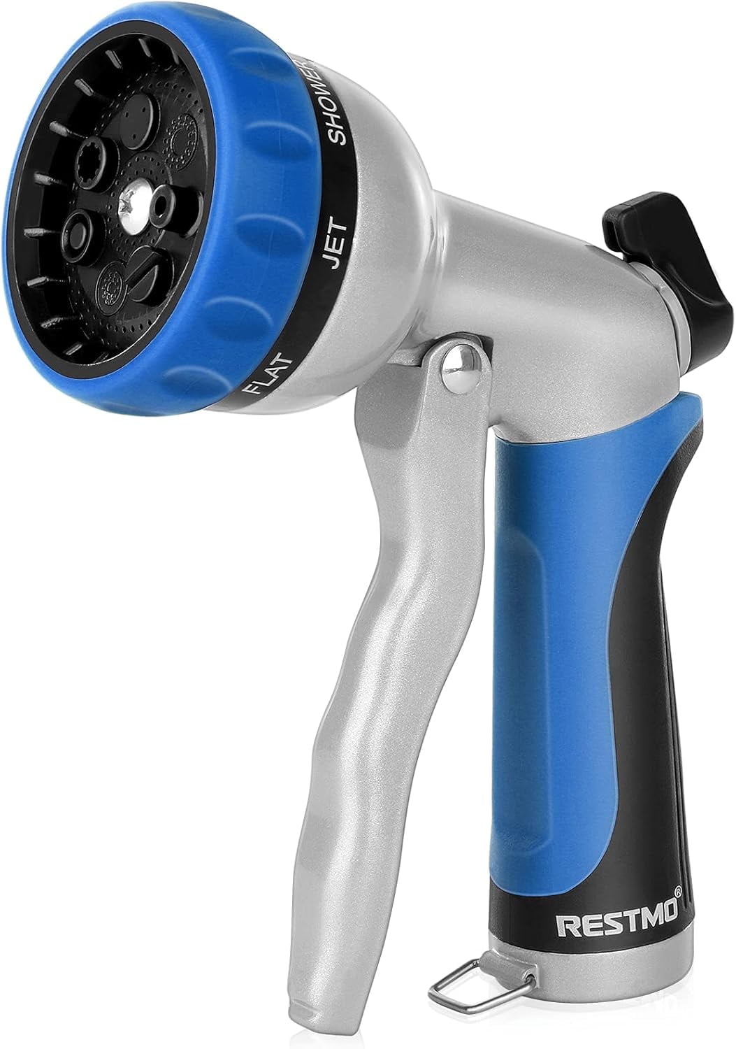 Restmo Garden Hose Nozzle, Heavy Duty Metal Water Hose Nozzle , 7 Adjustable Spray Patterns ...