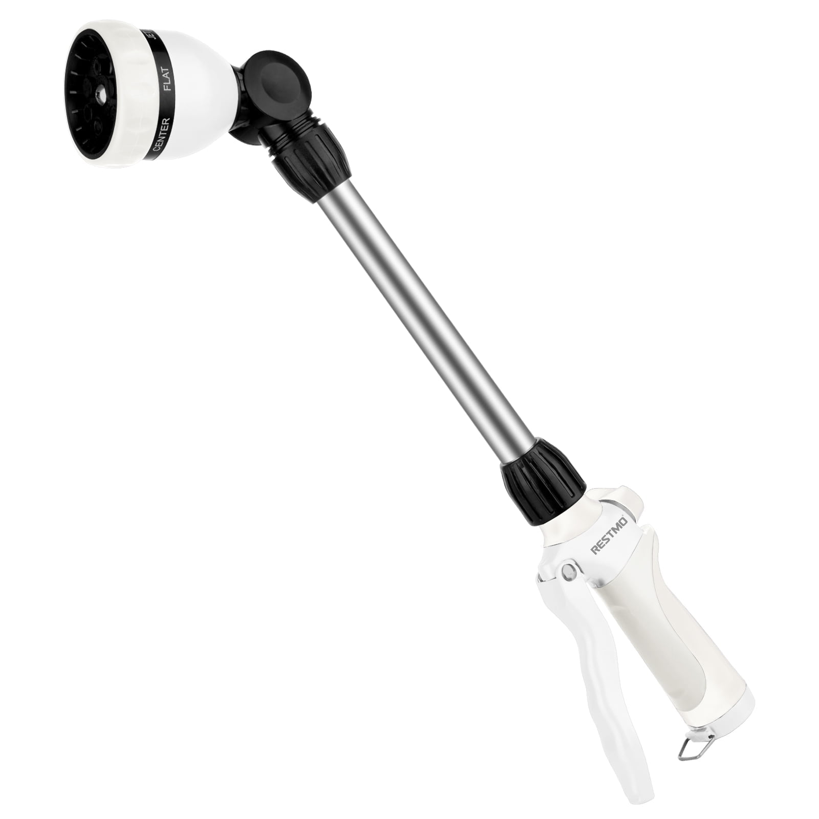 RESTMO Metal Watering Wand, Heavy Duty Garden Hose Wand with 180° Swivel Ratcheting Head, 16 ...