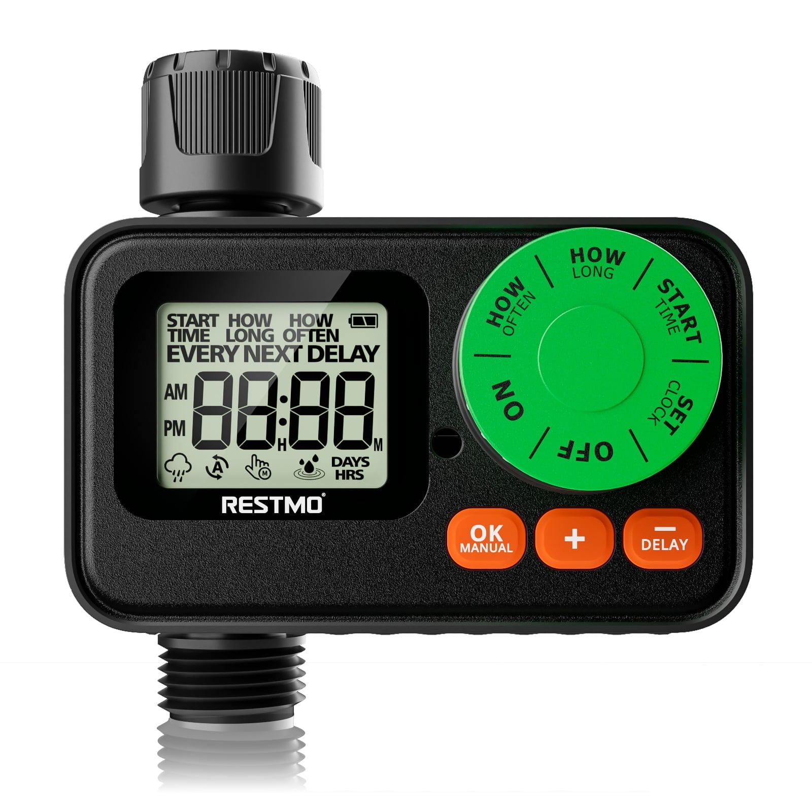 Restmo Sprinkler Timer, 1-Zone Programmable Water Timer for Garden Hose ...