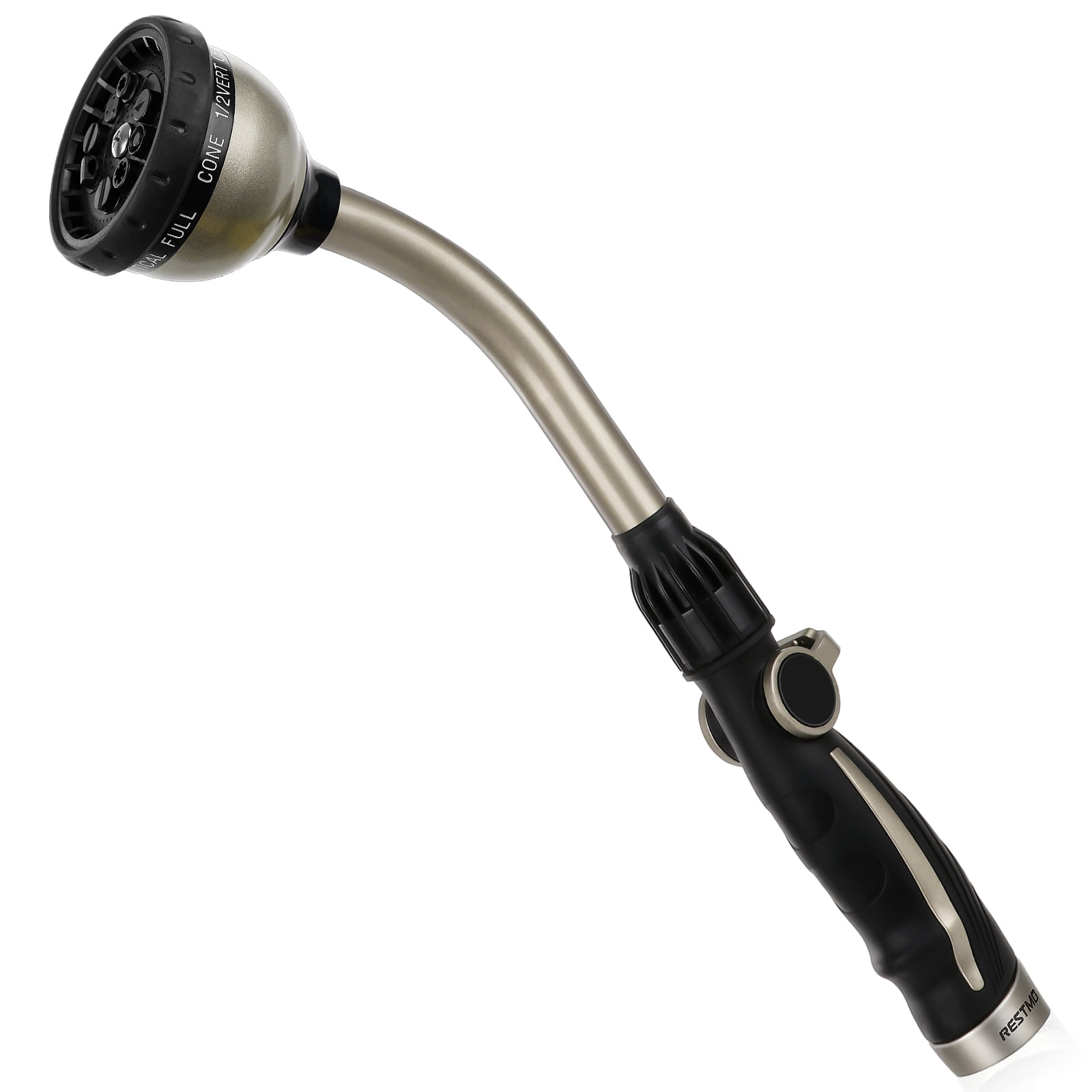 Restmo Heavy Duty Metal Garden Watering Wand with 10 Spray Patterns, 15 ...