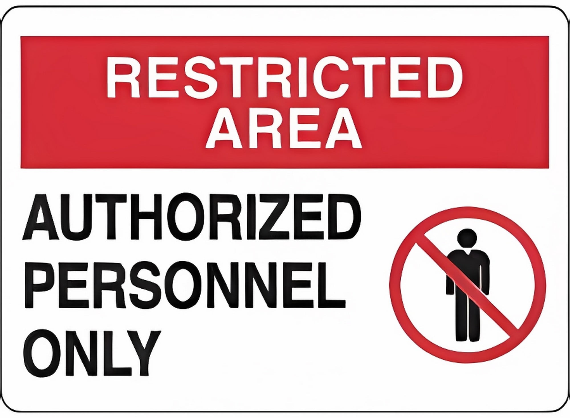 RESTRICTED AREA Authorized Personnel Only Sign No.6583 - 8"x12" Metal ...
