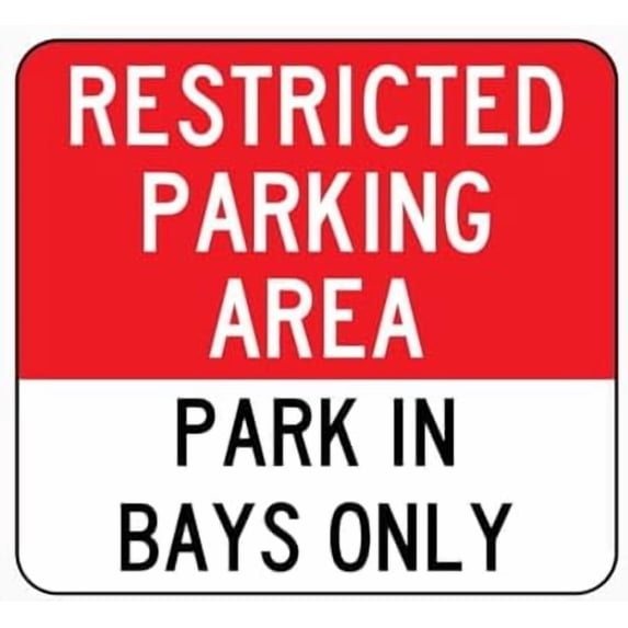 RESTRICTED PARKING AREA PARK IN BAYS ONLY SIGN Traffic Signs Metal Tin ...