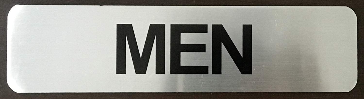 RESTROOM MEN SIGN (BRUSHED ALUMINUM 2X8-HEAVY DUTY !!! )-The Mont ...