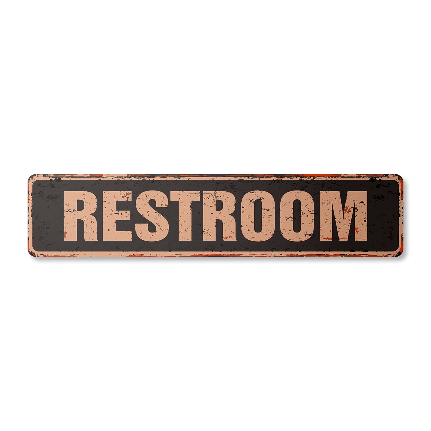 RESTROOM Vintage Plastic Street Sign SIGN bathroom powder room latrine ...