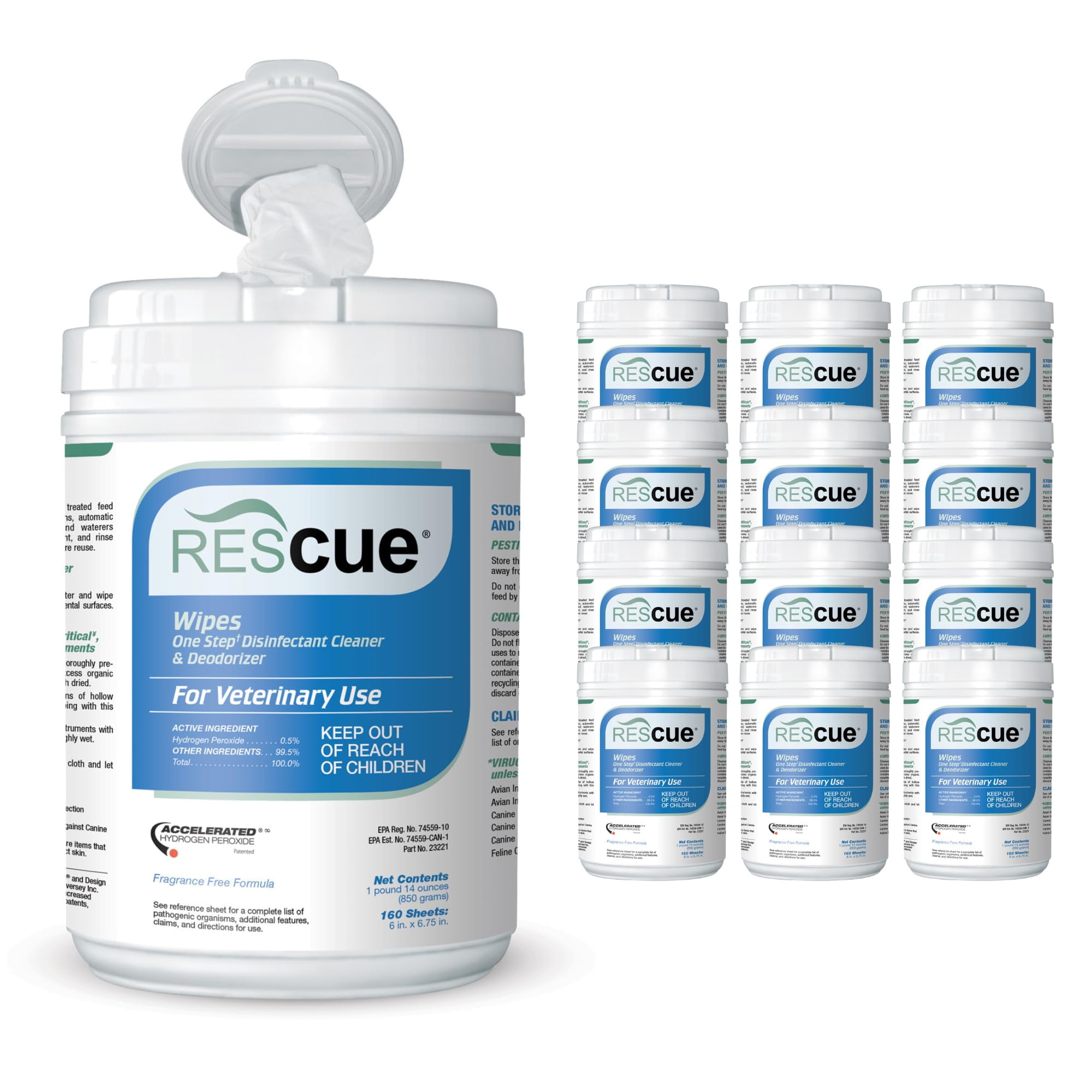 REScue One-Step Disinfectant Cleaner & Deodorizer Wipes for Vet Use ...