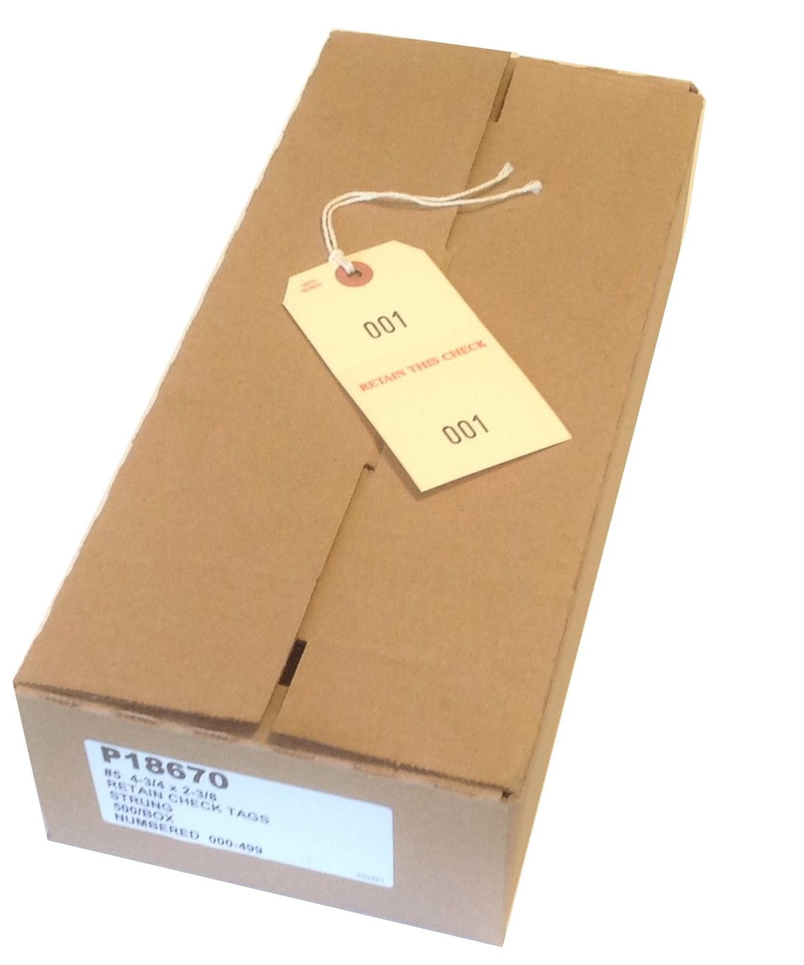 RETAIN THIS CHECK Tag, Numbered Manila, Perforated, Extra Lg No.5 - 4-3 ...