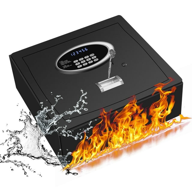 RETLLAS 1.2 Cu.ft. Fireproof Safe - Dual Lock System, LCD Display ...