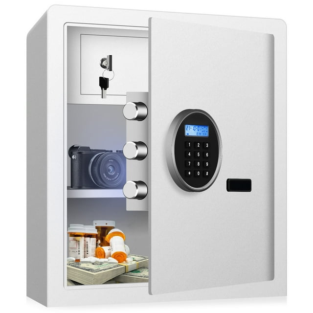 RETLLAS 1.4 Cu.ft. Fireproof Safe, Keys & Digital Ring Keypad Lock ...