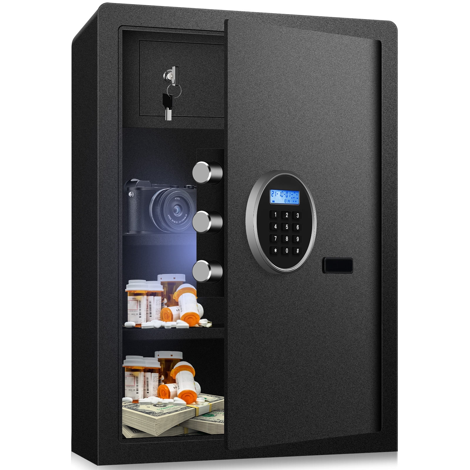 RETLLAS 1.65 Cu Ft Safe Home Fire-resistant Safe for Home Office Hotel ...