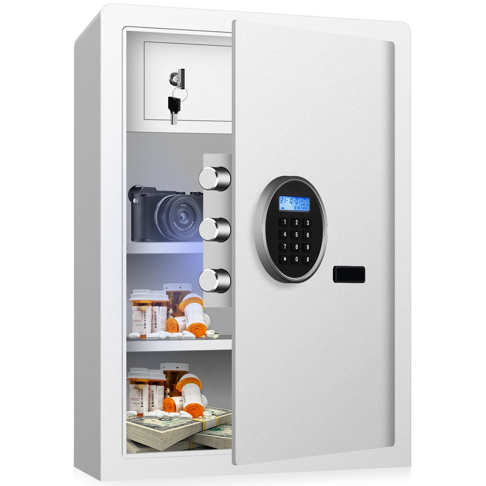 RETLLAS 1.65 Cu.ft. Fire and Water Resistant Safe Box with Digital Ring ...