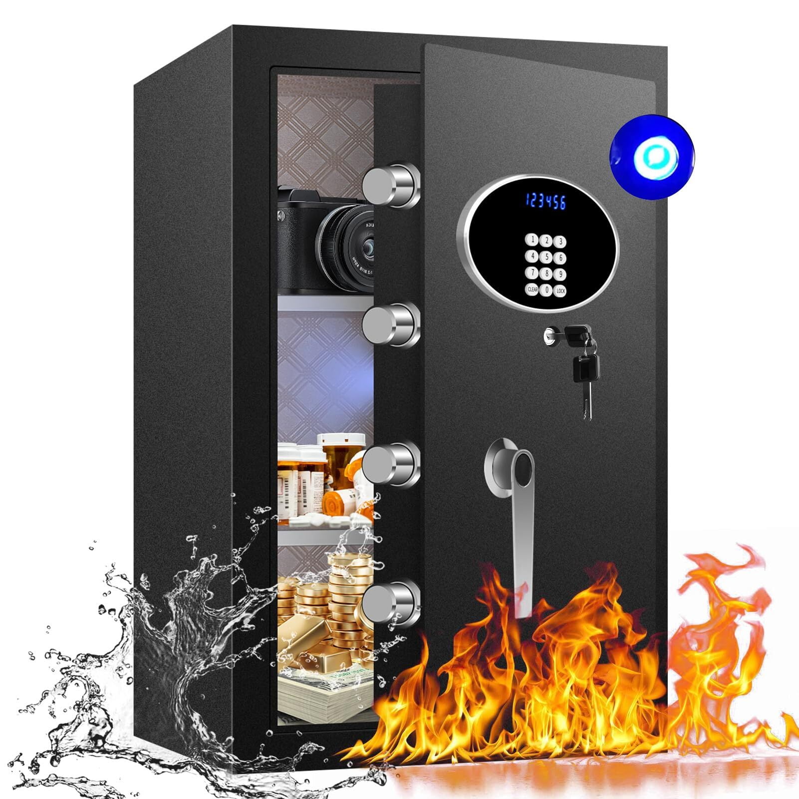 RETLLAS 7.6 cu ft Spacious Fire Proof Safe Boxes for Home Use, Large ...