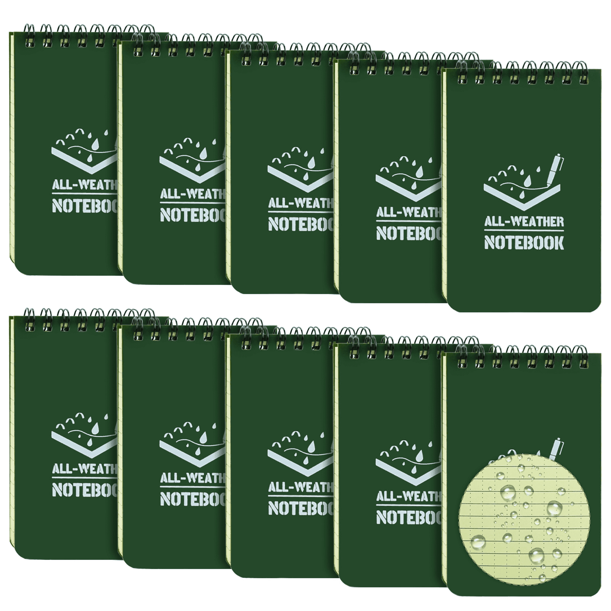 RETON 10PCS Waterproof Notebook, All Weather Waterproof Tactical ...