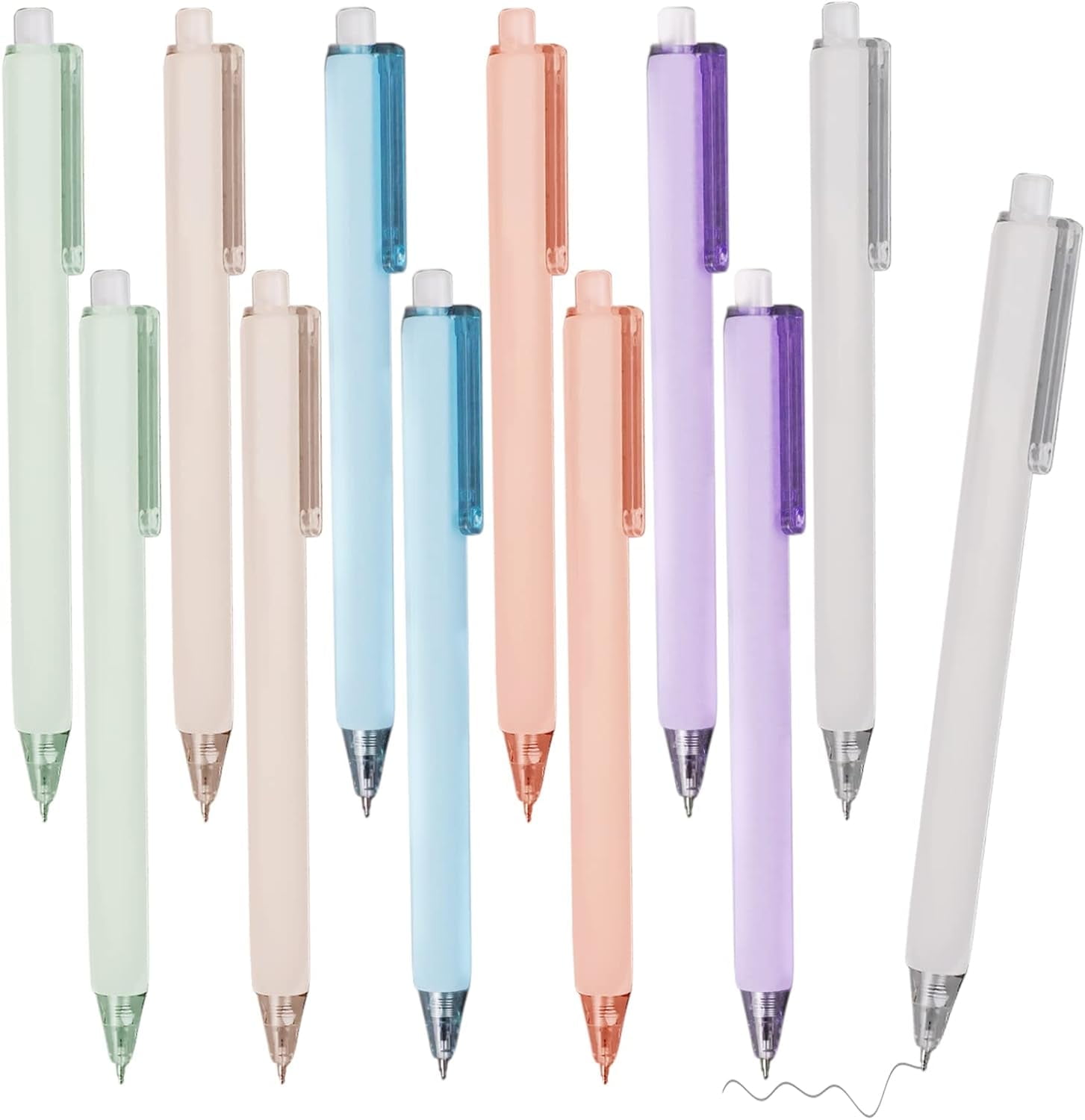 RETON 12 PCS Gel Ink Pens 0.5mm, Retractable Black Ink Ballpoint Pen ...