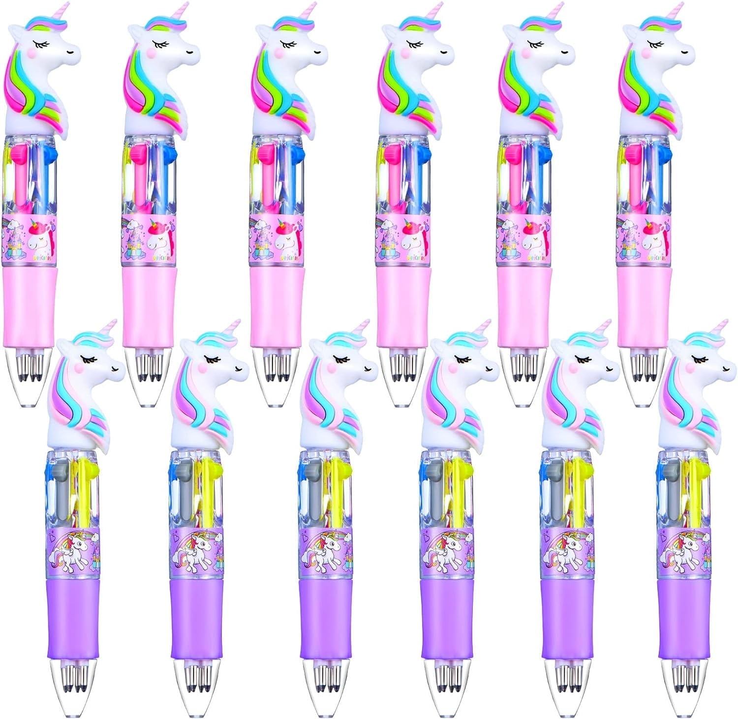 RETON 12 Pcs Multicolor Ballpoint Pen, Retractable Gel Ink Pen, 0.5mm ...