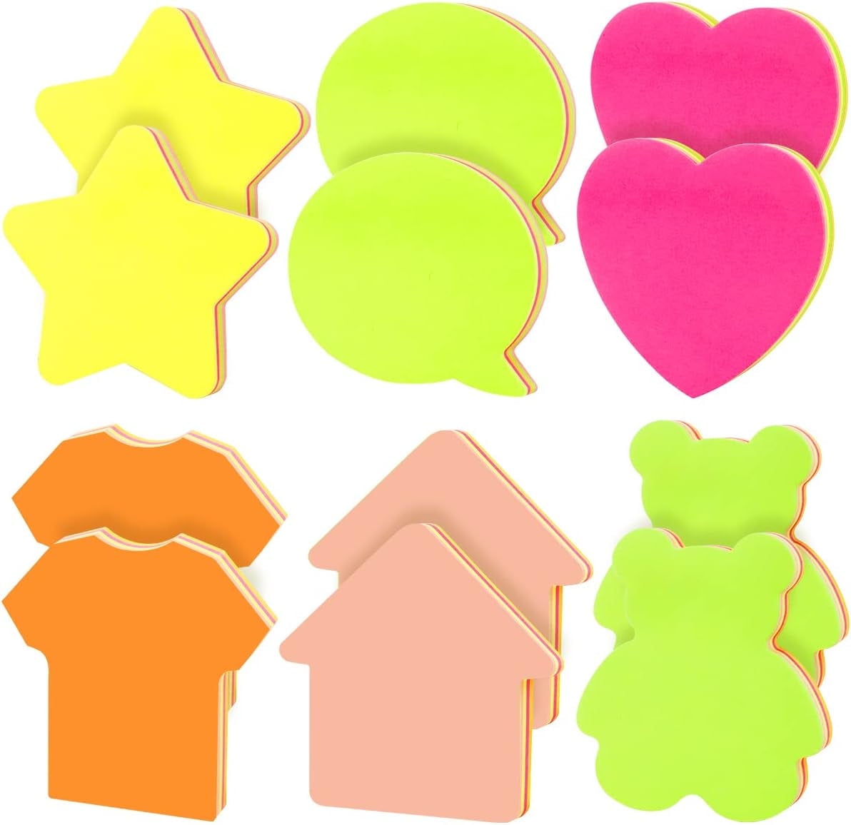 RETON 12Pcs Sticky Notes, Bright Colors Self-Stick Pads, 6 Different ...