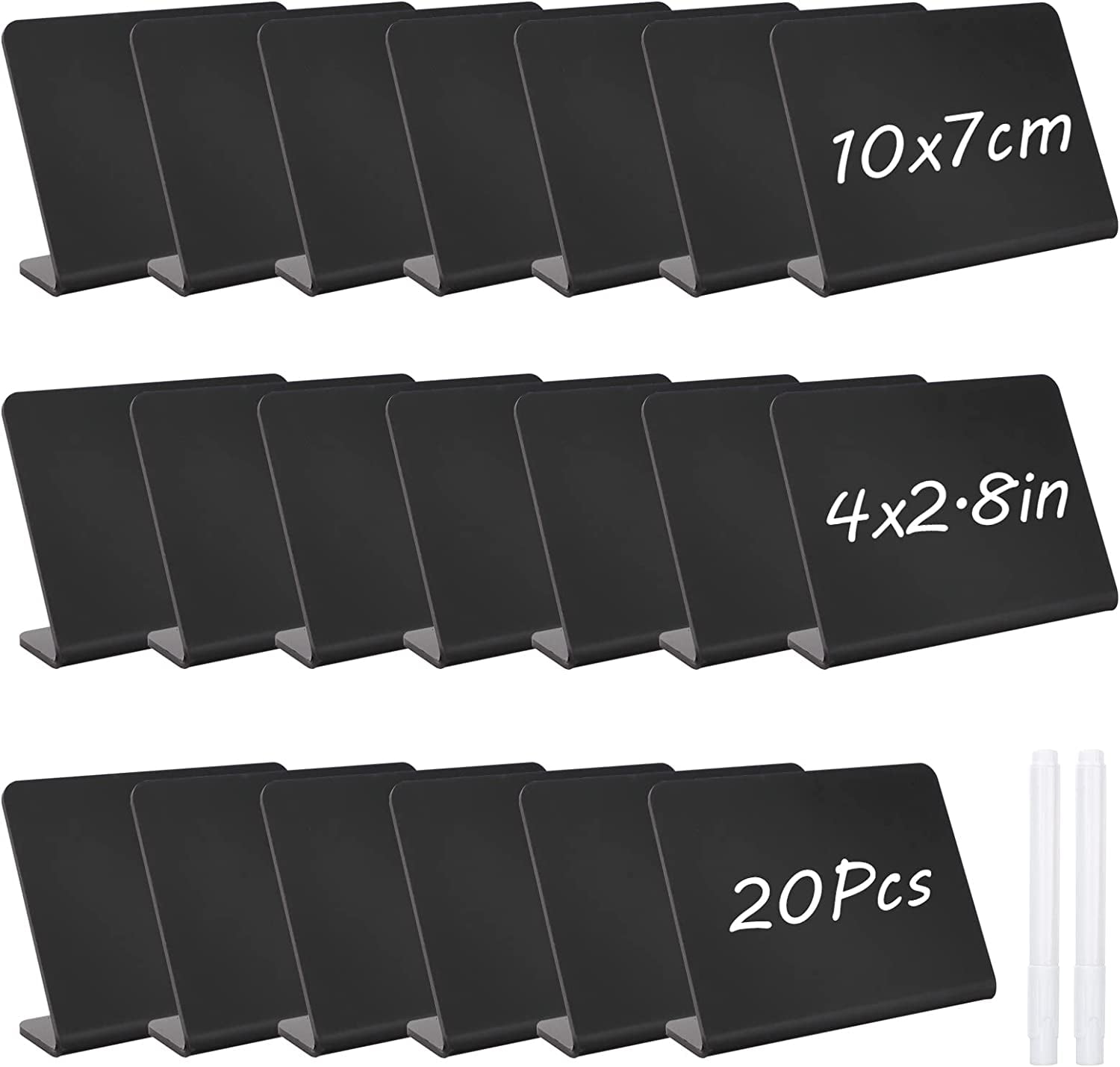 RETON 20Pcs Mini Chalkboard Signs with 2 Chalk Markers, Small Chalk ...