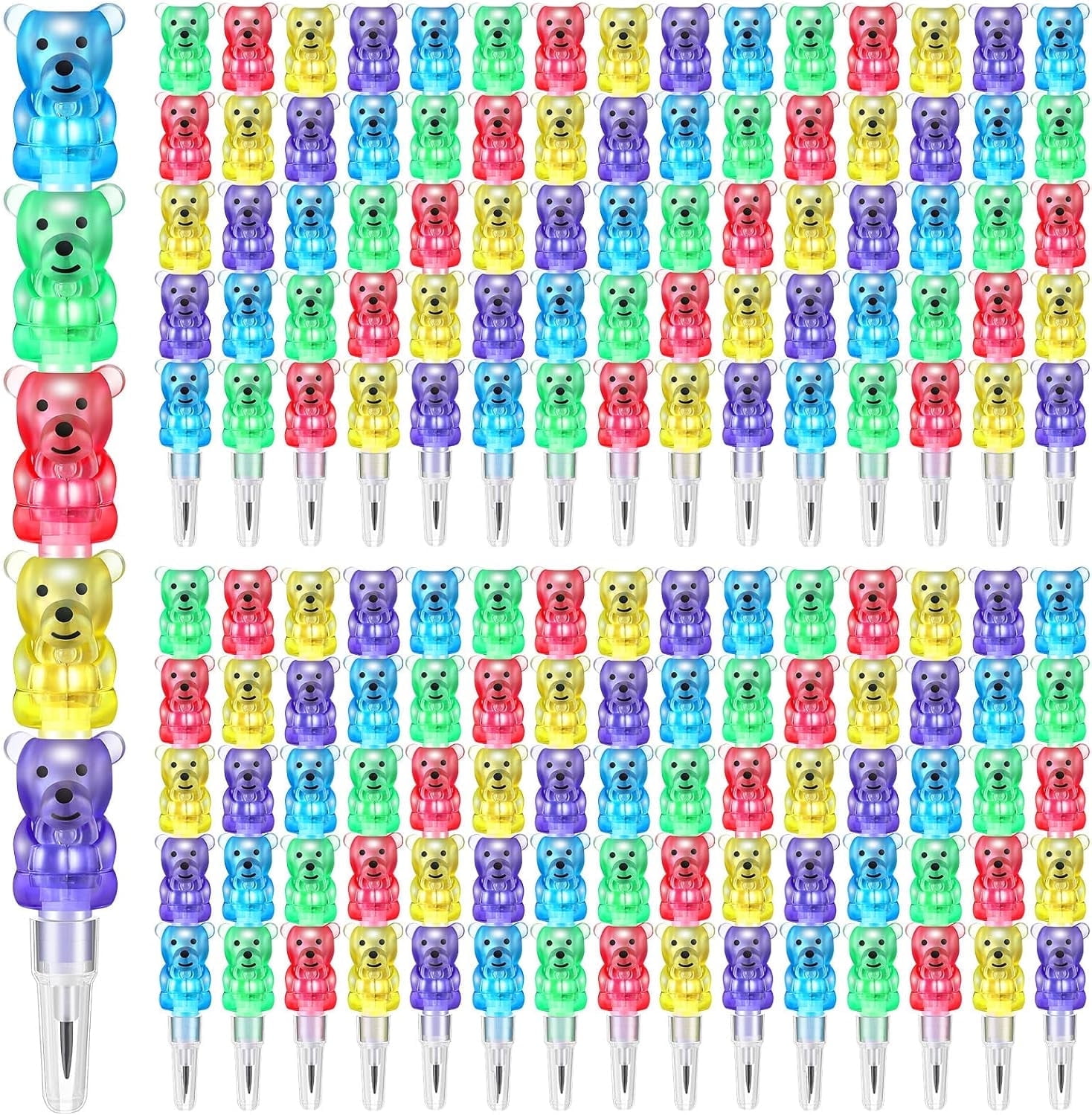RETON 20Pcs Stackable Bear Pencils, Stacking Point Pencils, 5 in 1 ...