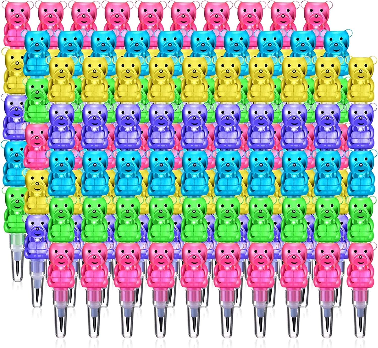 RETON 30 Pieces Stackable Bear Pencils, Colored Bear Stacking Pencils ...
