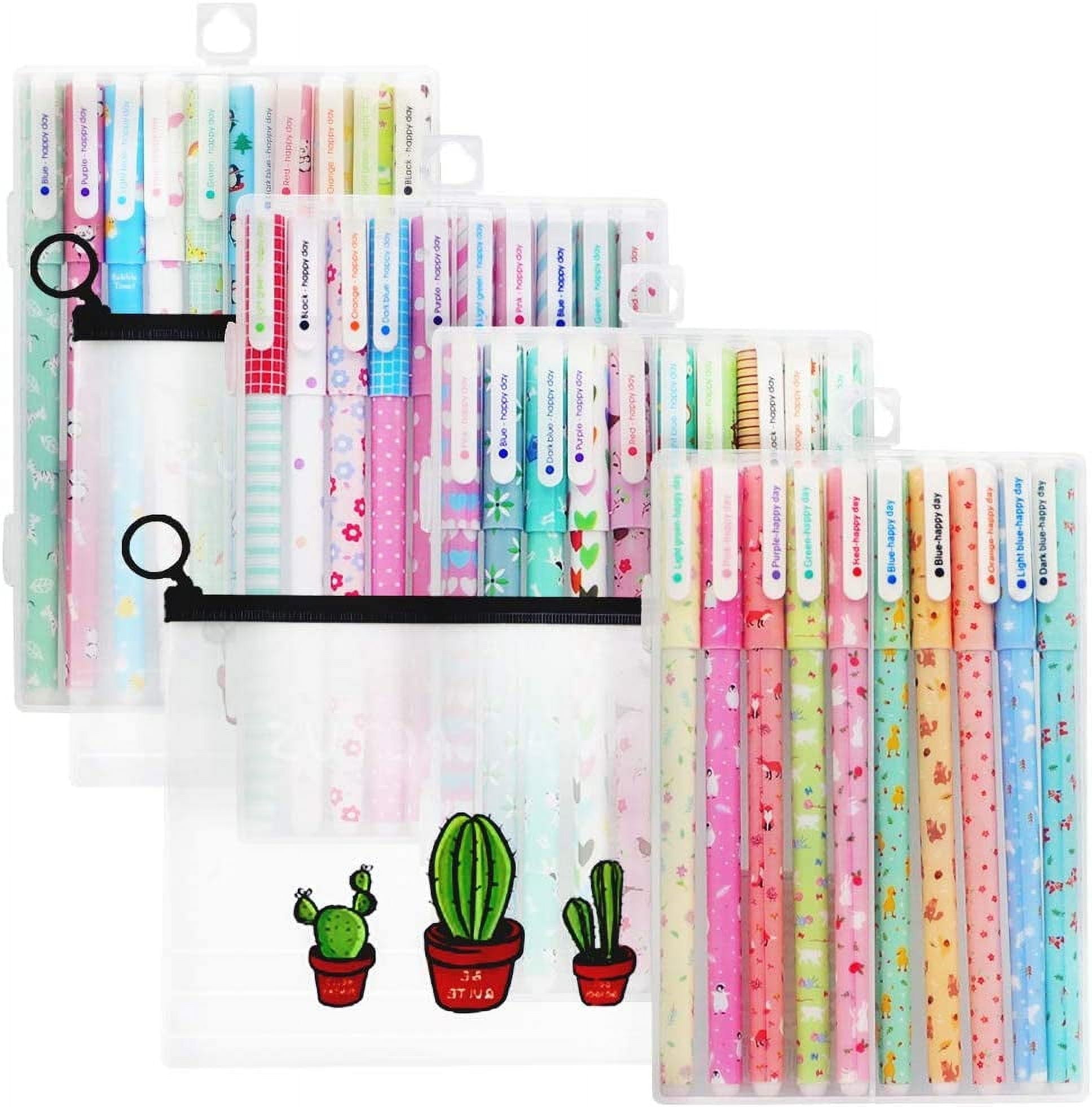 RETON 40Pcs Gel Pens with 2Pcs , Colourful Cute Ballpoint Pens Gel Ink ...