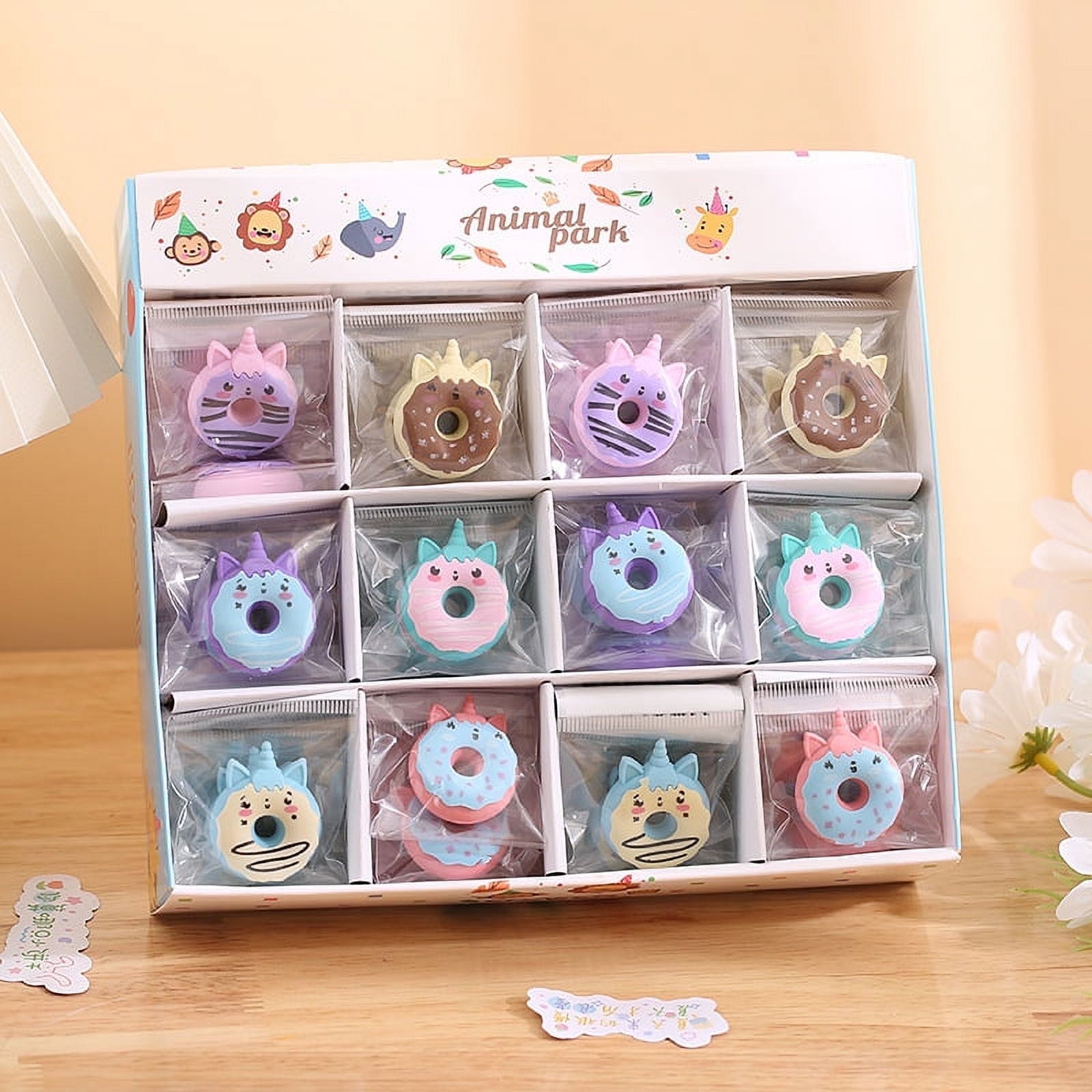 RETON 48pcs Cute Soft Erasers, Creative Donut Shape, Bulk Pack for ...