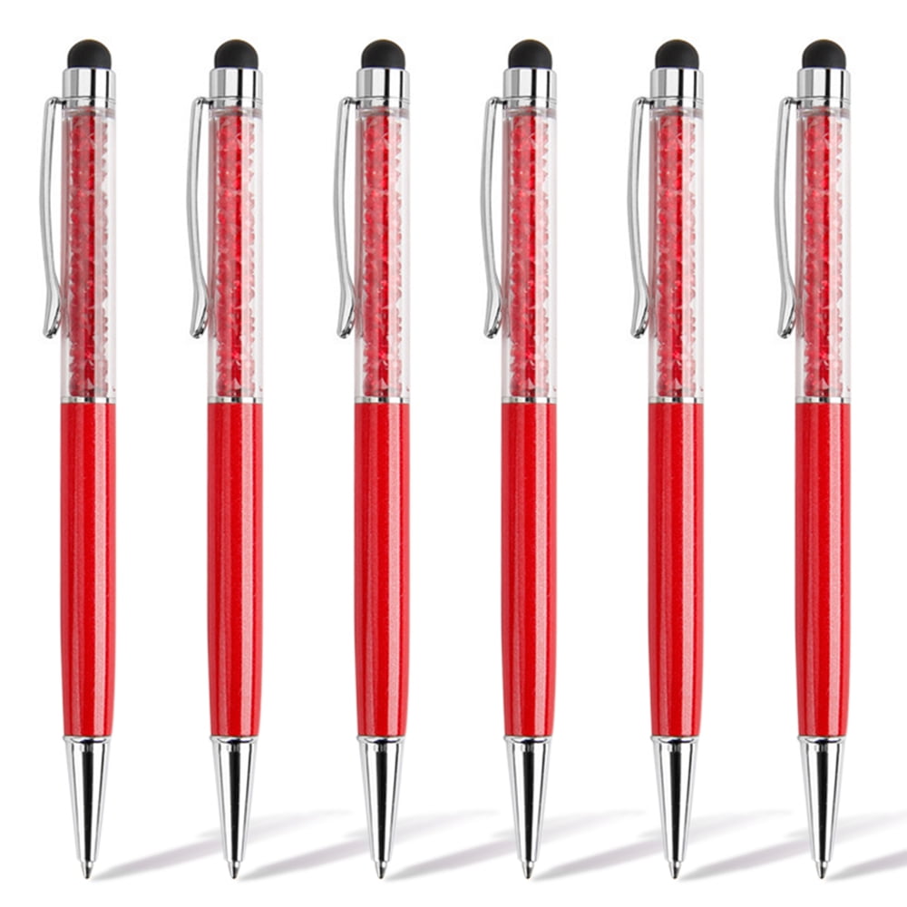 RETON 6-piece 2-in-1 pen ballpoint pen, black ink, extendable crystal ...
