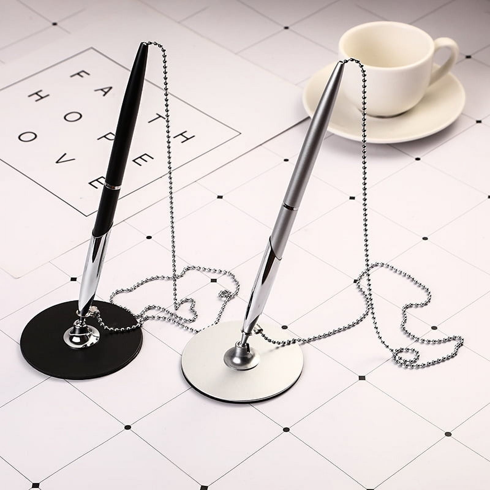 RETON 6Pcs Metal Ballpoint Pen, Secure Pen with Adhesive Pen Chain and ...