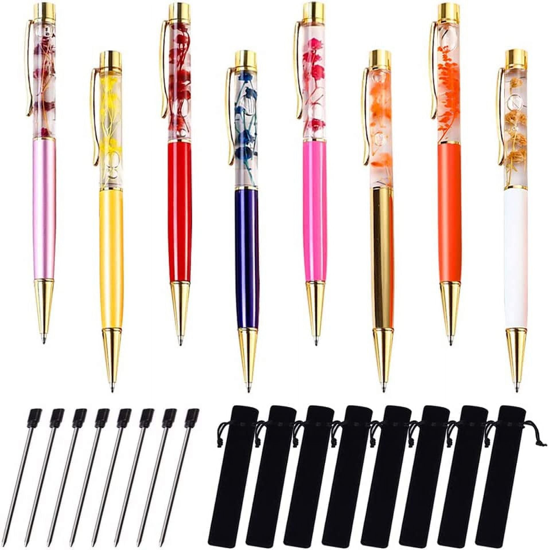 RETON 8pcs Ballpoint Pens with 8 Pen Refills and 8 Velvet Bags, Metal ...
