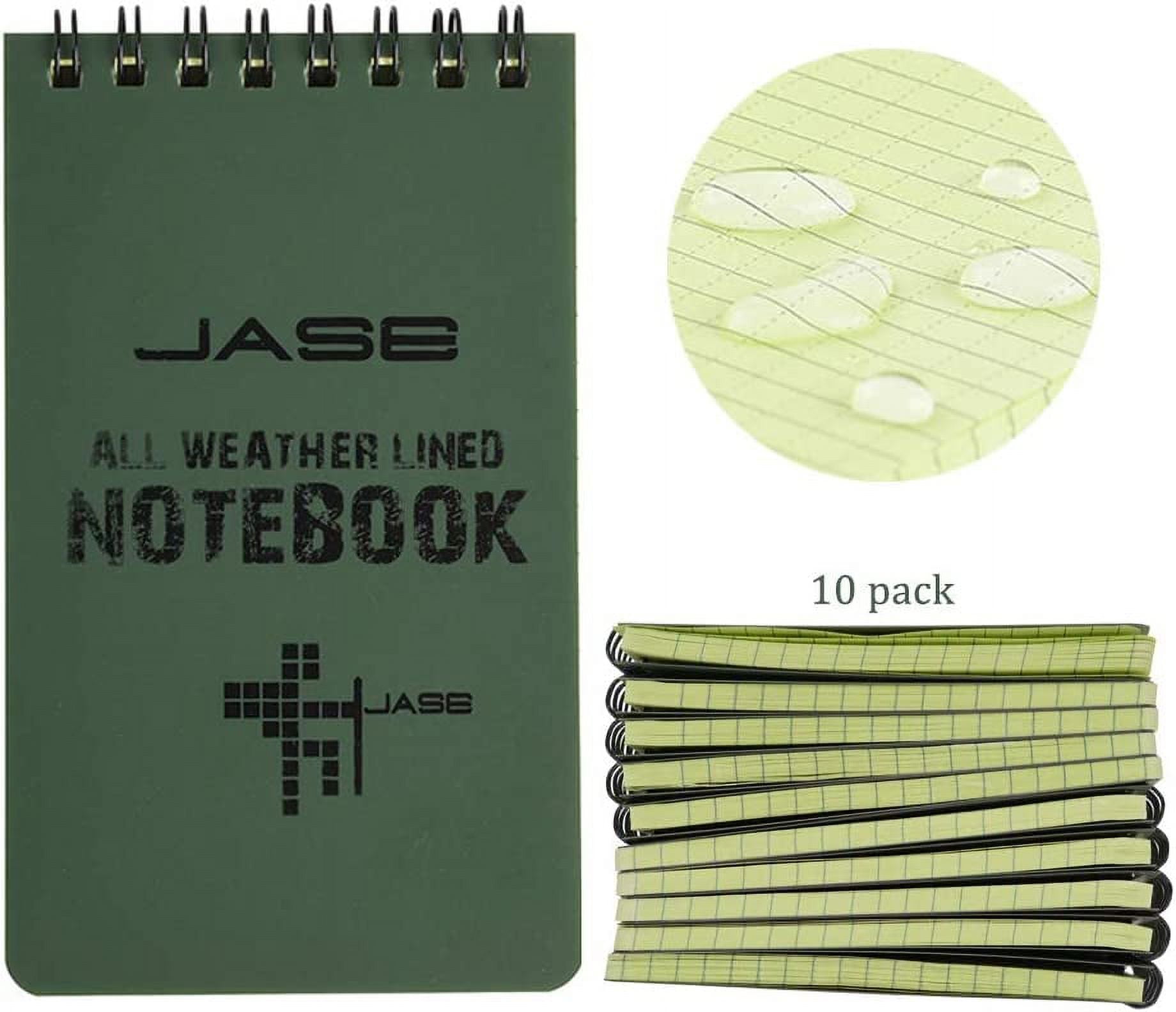 RETON Top Bound Memo Book, Lined Pack of 10, Pocket Size 3 x 5 inches, Waterproof, for School ...