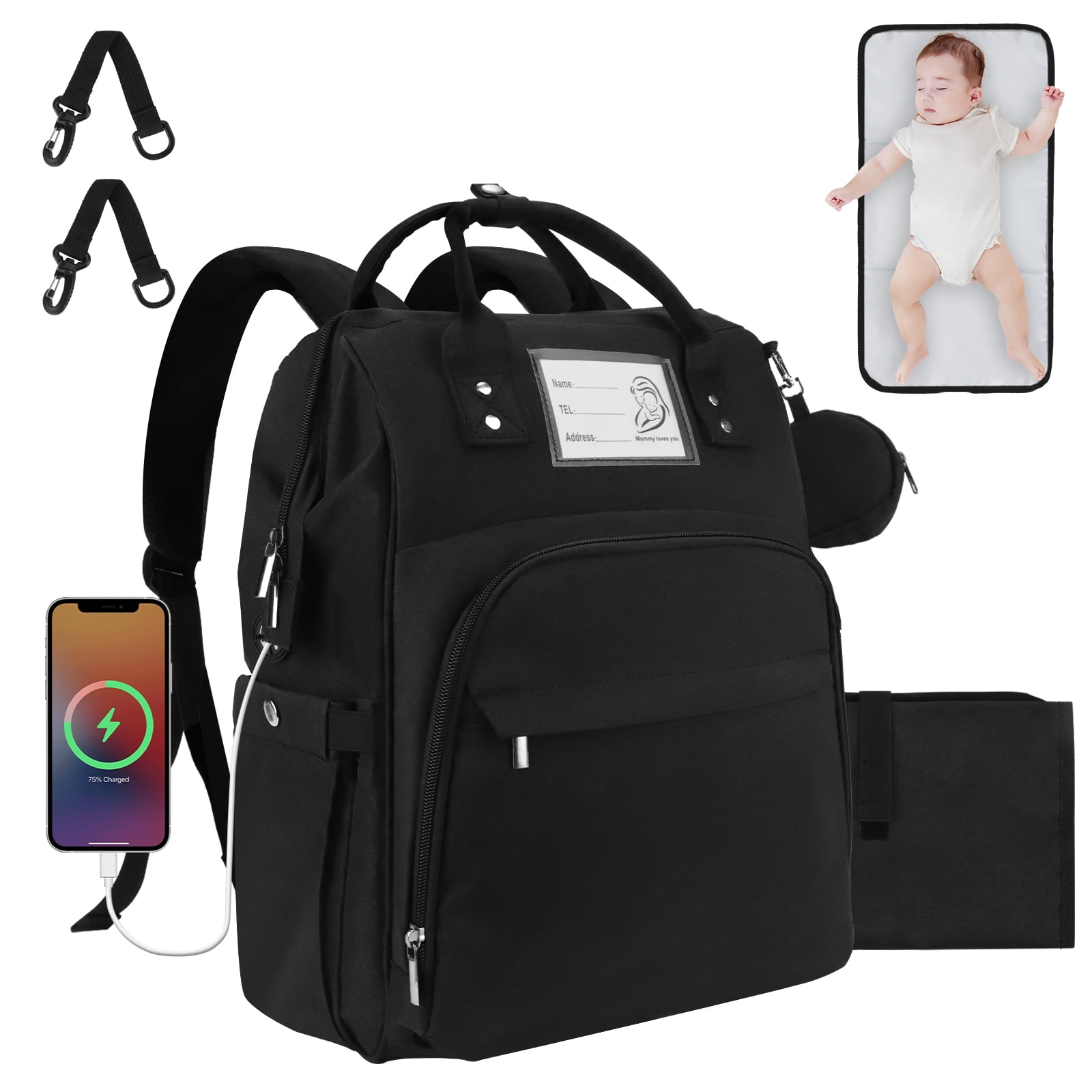 RETON Diaper Bag Backpack, Multifunction Waterproof Diaper Bag, Travel ...