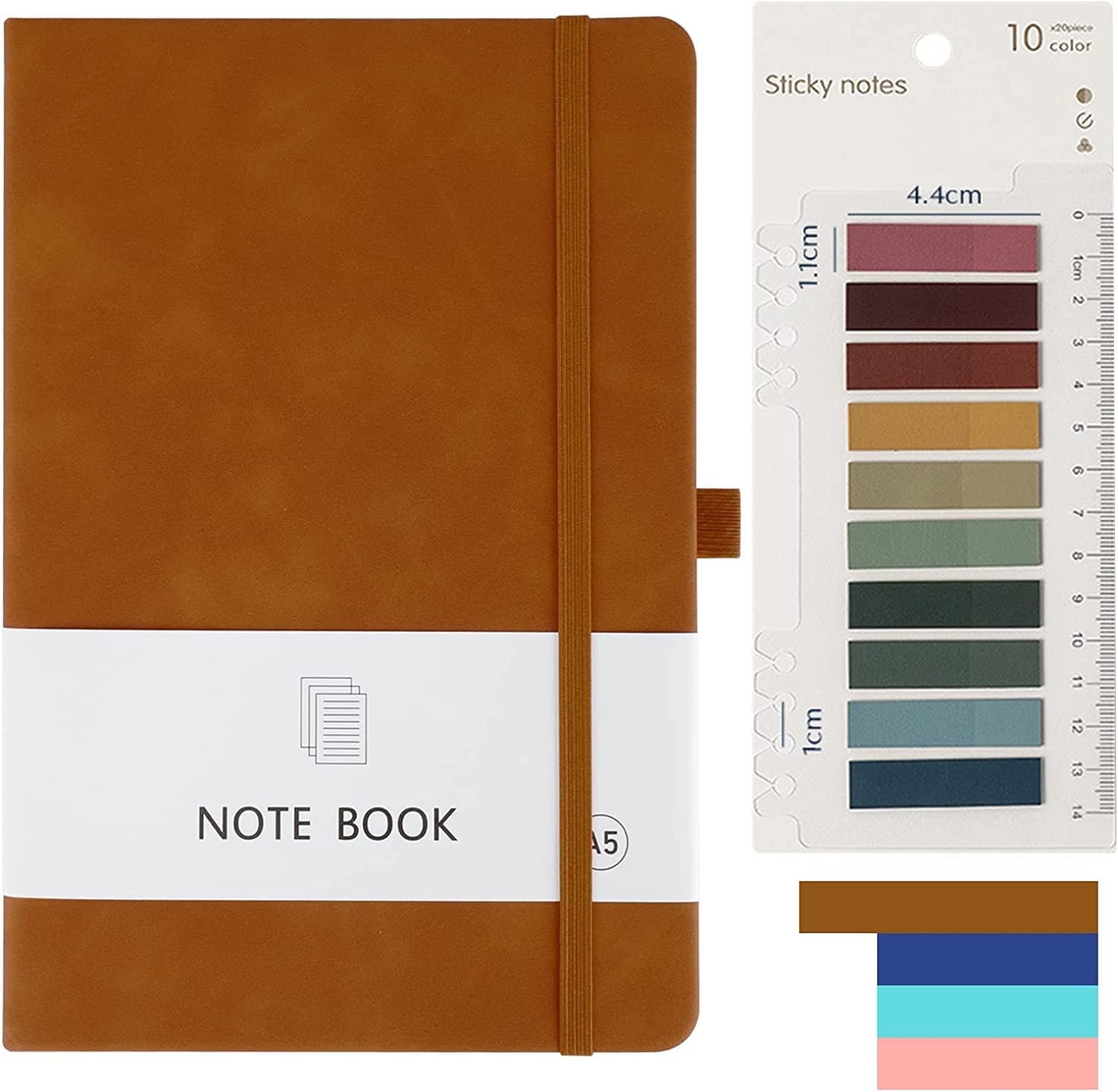 RETON Hardcover Leather Notebook A5 with Colorful Index Tabs, Executive ...