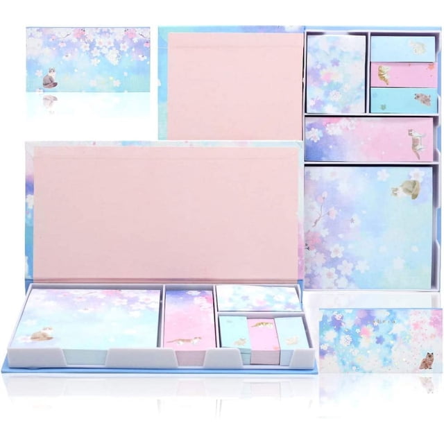 RETON Super Sticky Notes with 4 Sizes, 2PCS Sticky Notes Box Sets for ...