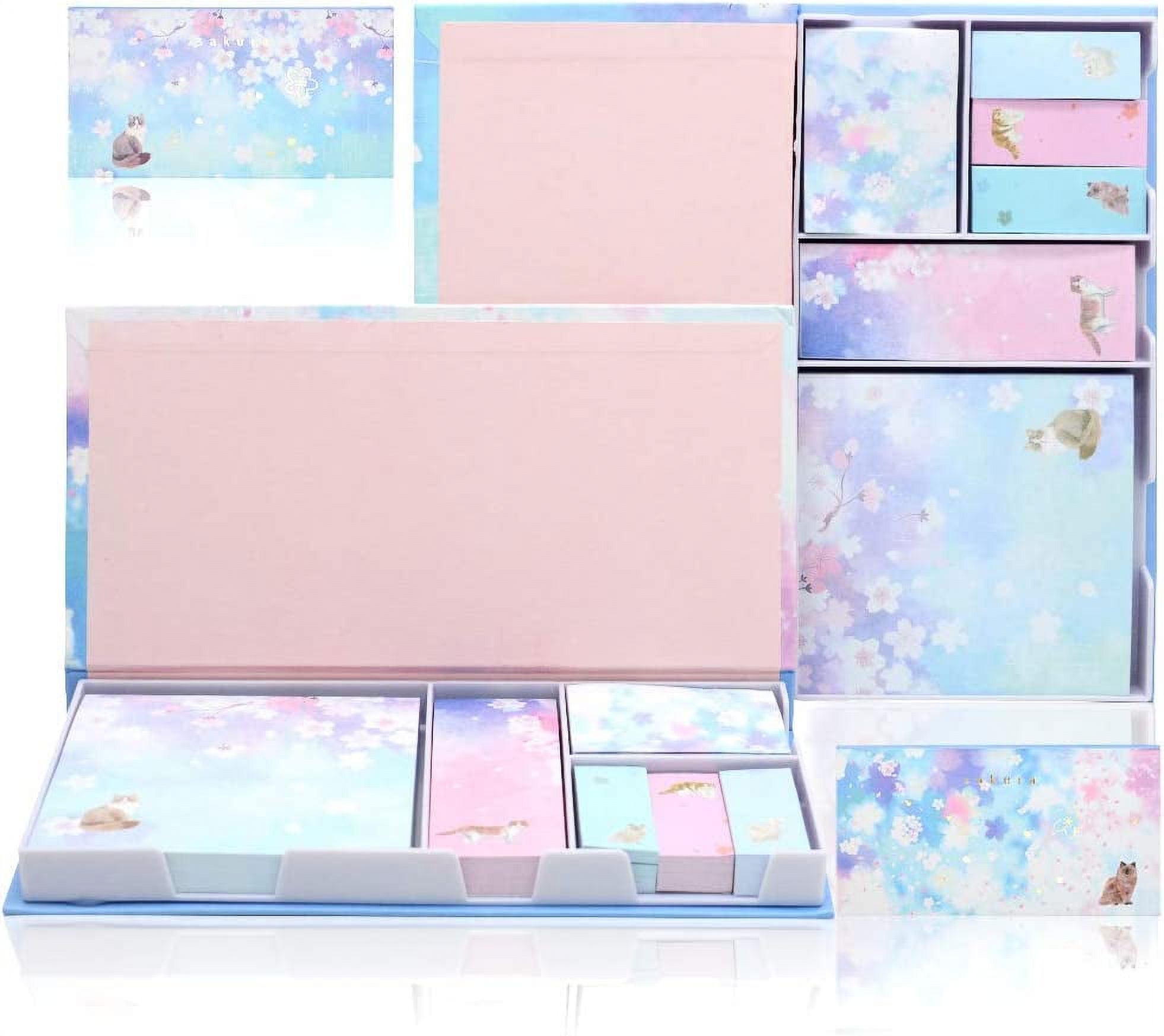 RETON Super Sticky Notes with 4 Sizes, 2PCS Sticky Notes Box Sets for ...