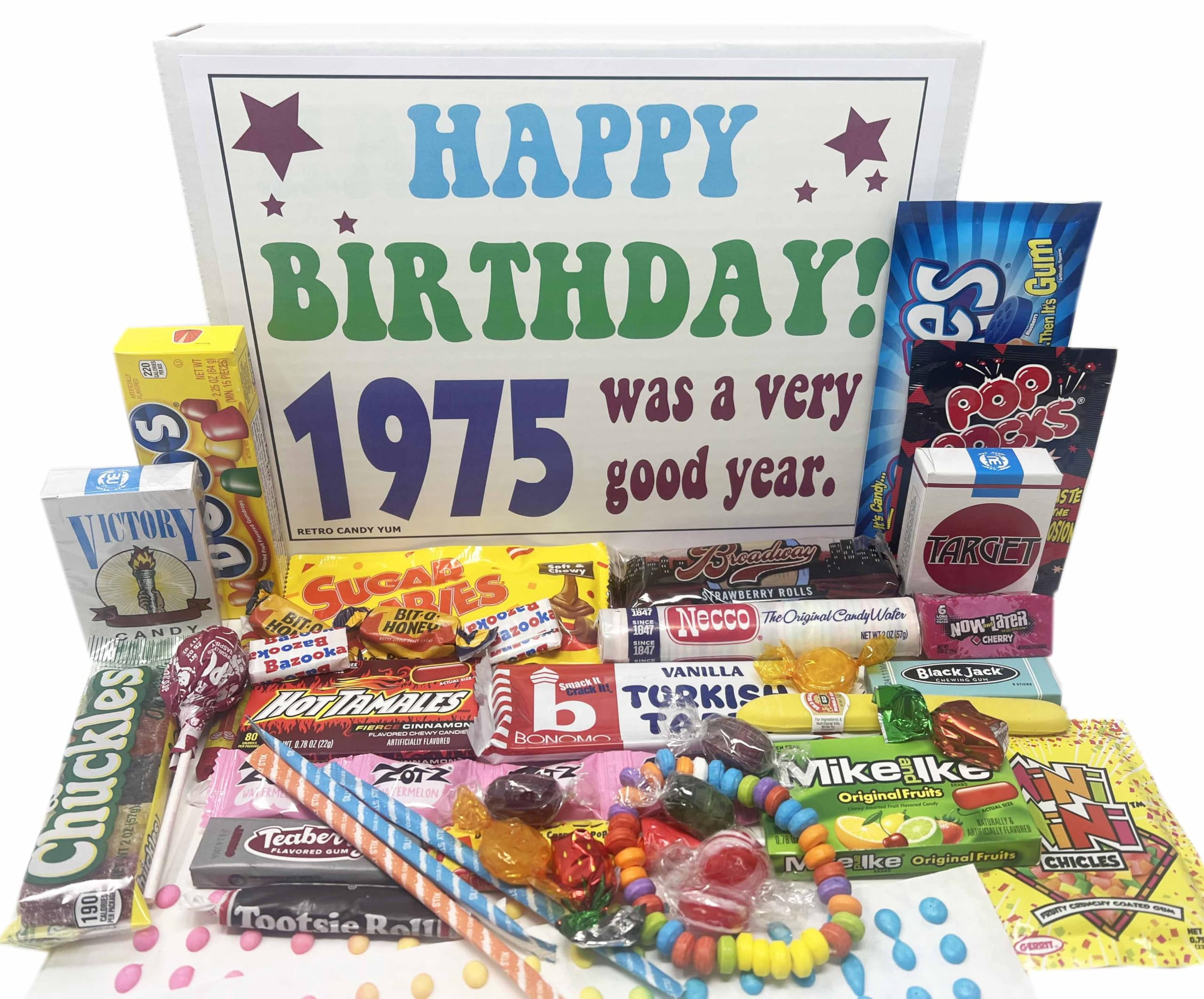 RETRO CANDY YUM ~ 1975 50th Birthday Gift Box Assortment of Nostalgic ...