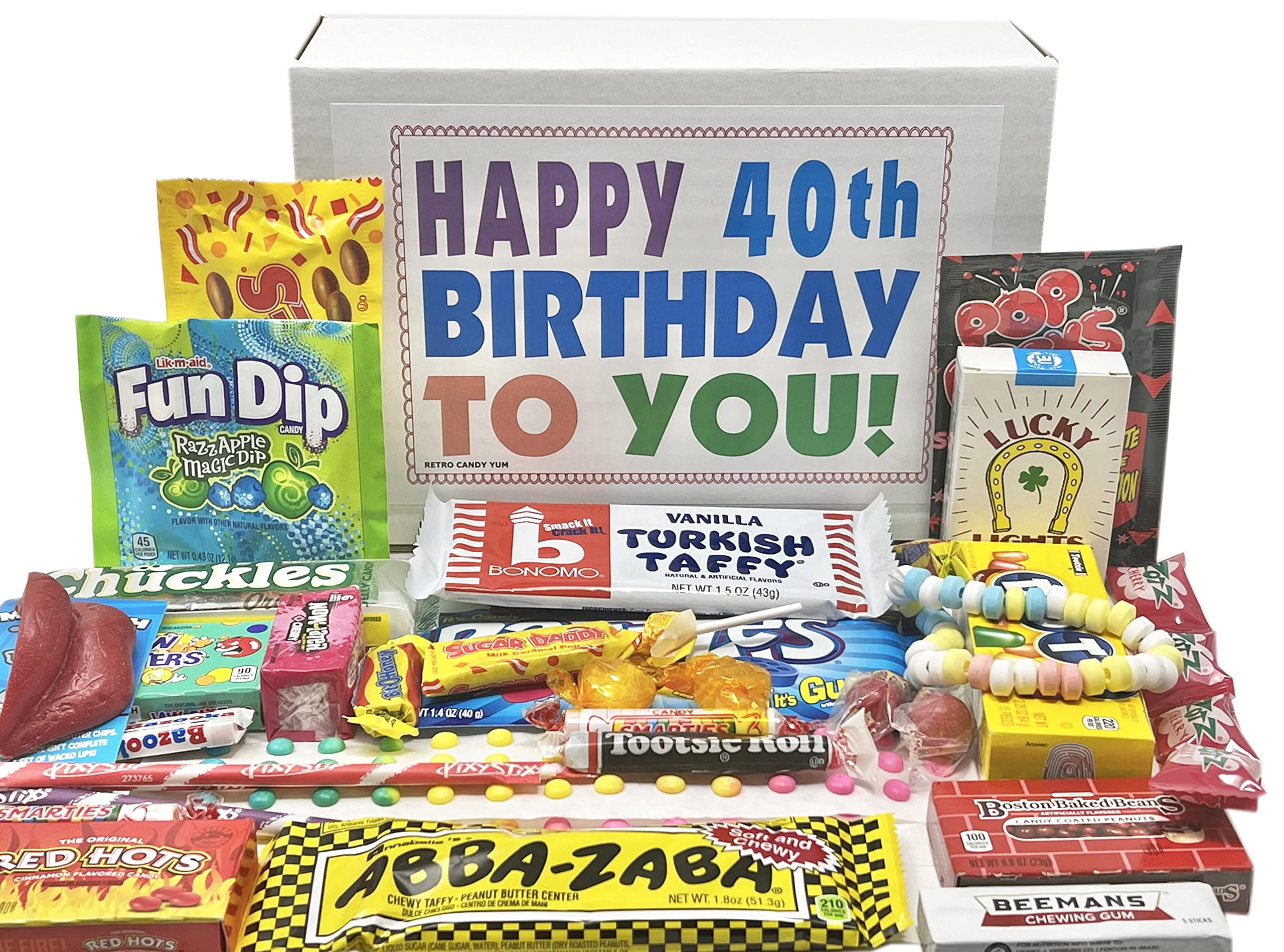 RETRO CANDY YUM Happy DMF15 40th Birthday to You for 40 Year Old Man or ...