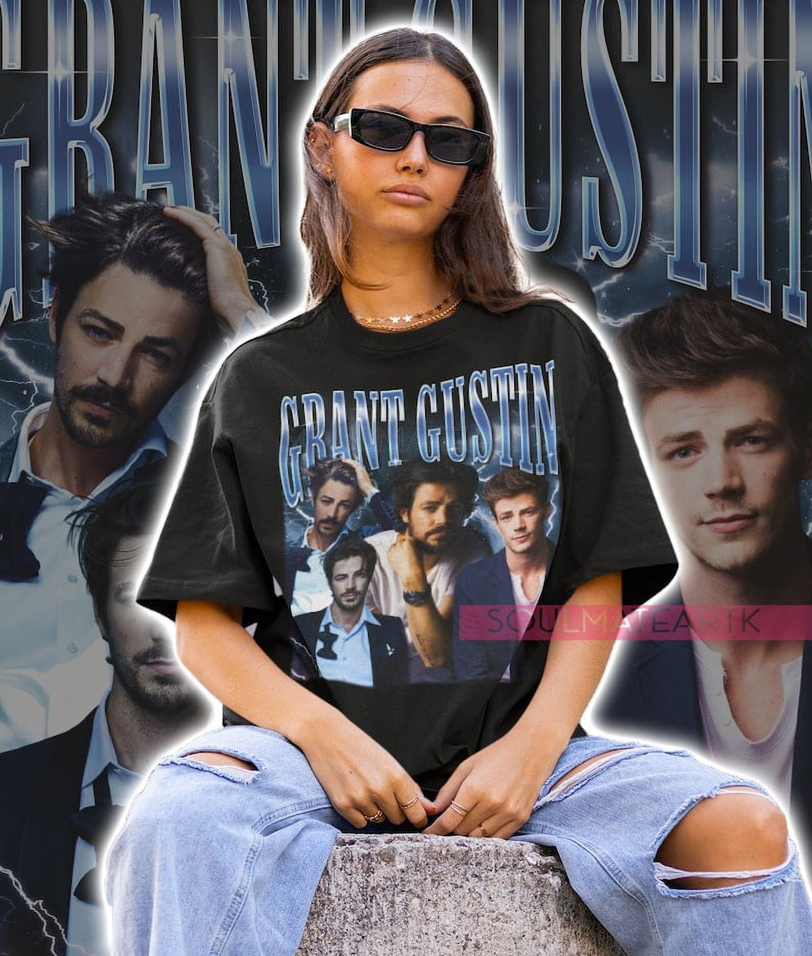 RETRO Grant Gustin Shirt, Vintage Grant Gustin Shirt, Grant Gustin ...