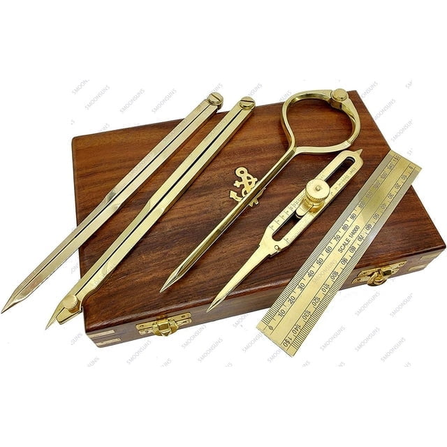 RETRO INSTRUMENT Proportional Divider Set of 5, Full Brass dividers ...