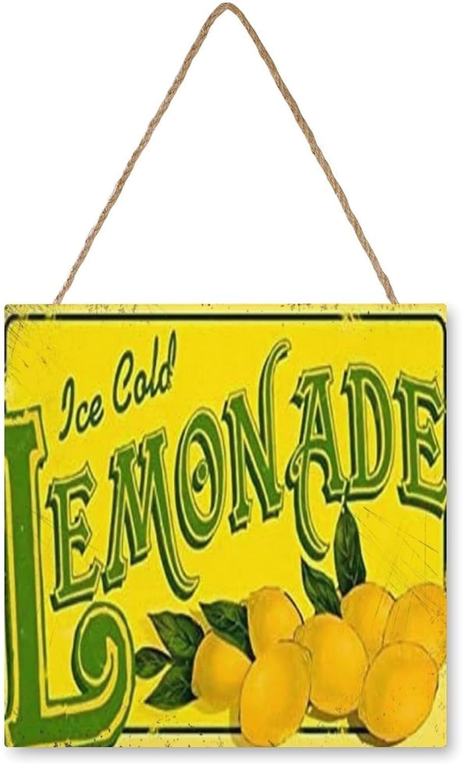 Retro Ice Cold Lemonade Food Hello Summer Door Sign Welcome Lemon