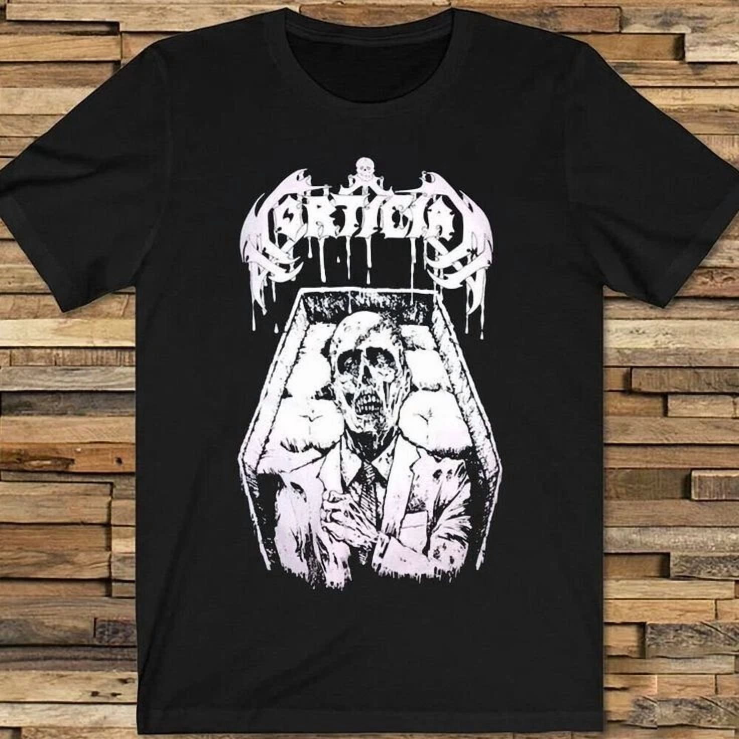 Retro Mortician Band Tour Concert Heavy Cotton Black Shirt All Size For