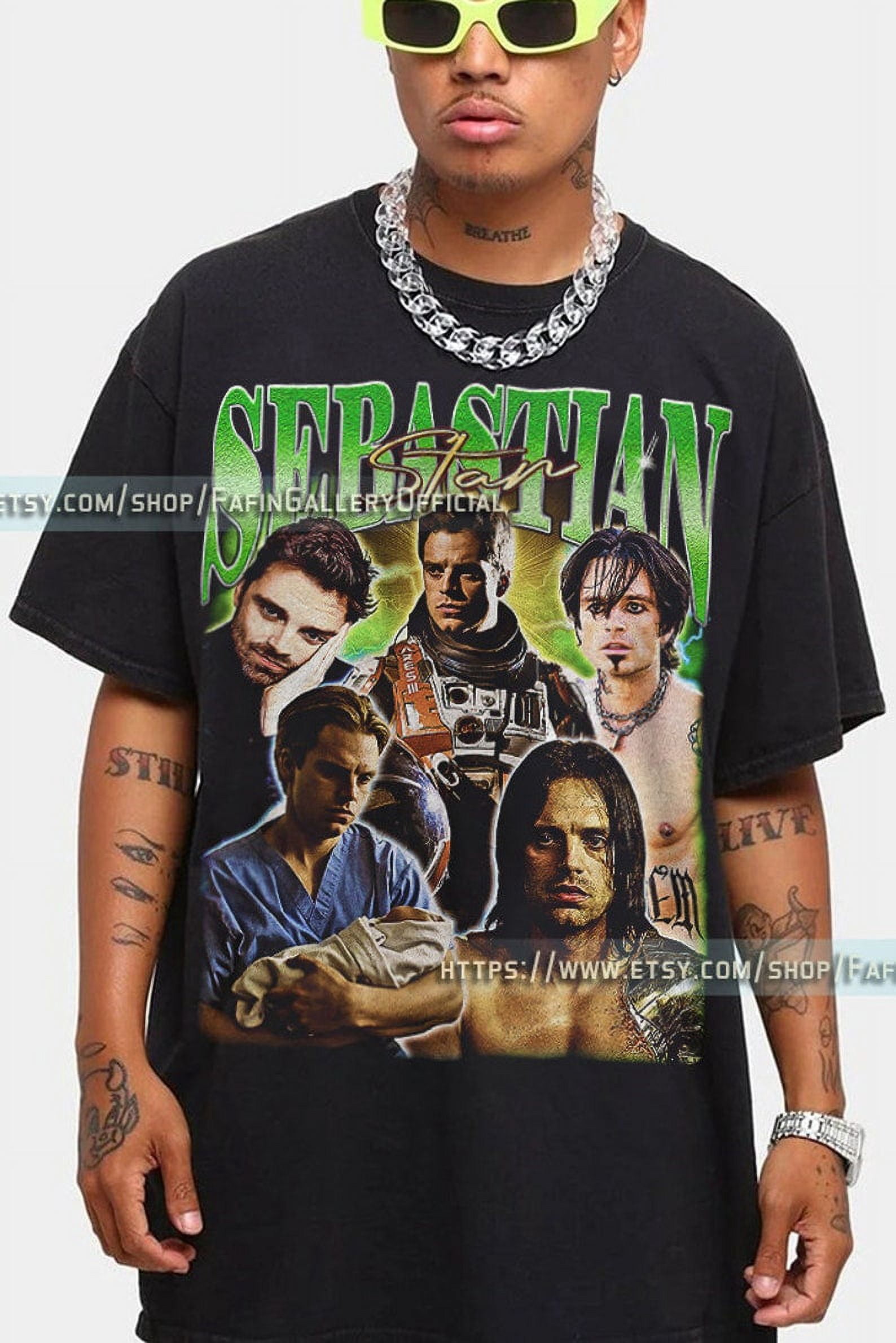 RETRO SEBASTIAN STAN Shirt, Sebastian Stan Homage Shirt Retro 90's ...