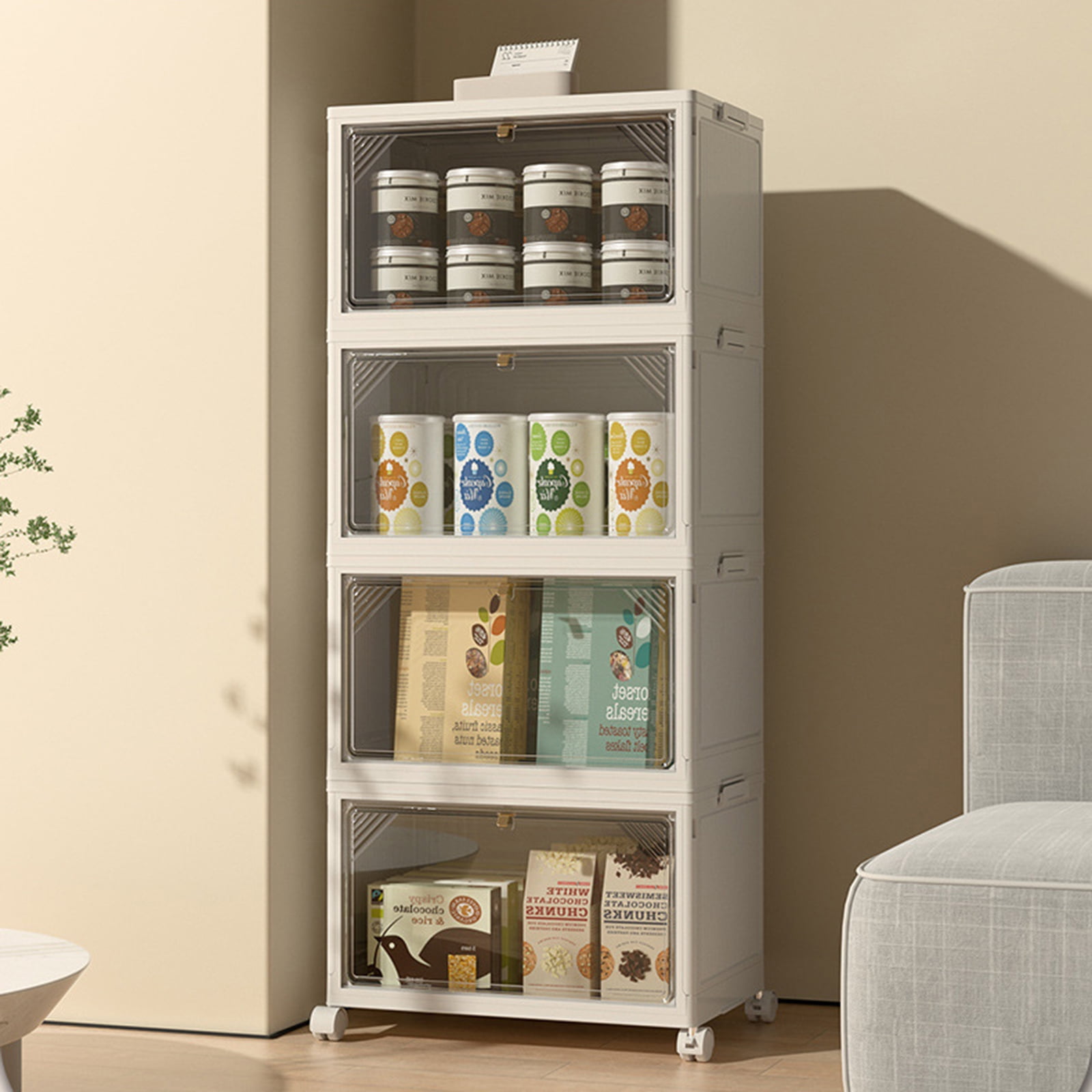 RETRONLY Stackable Storage Bins Open Front - 24 Gal Collapsible Storage ...