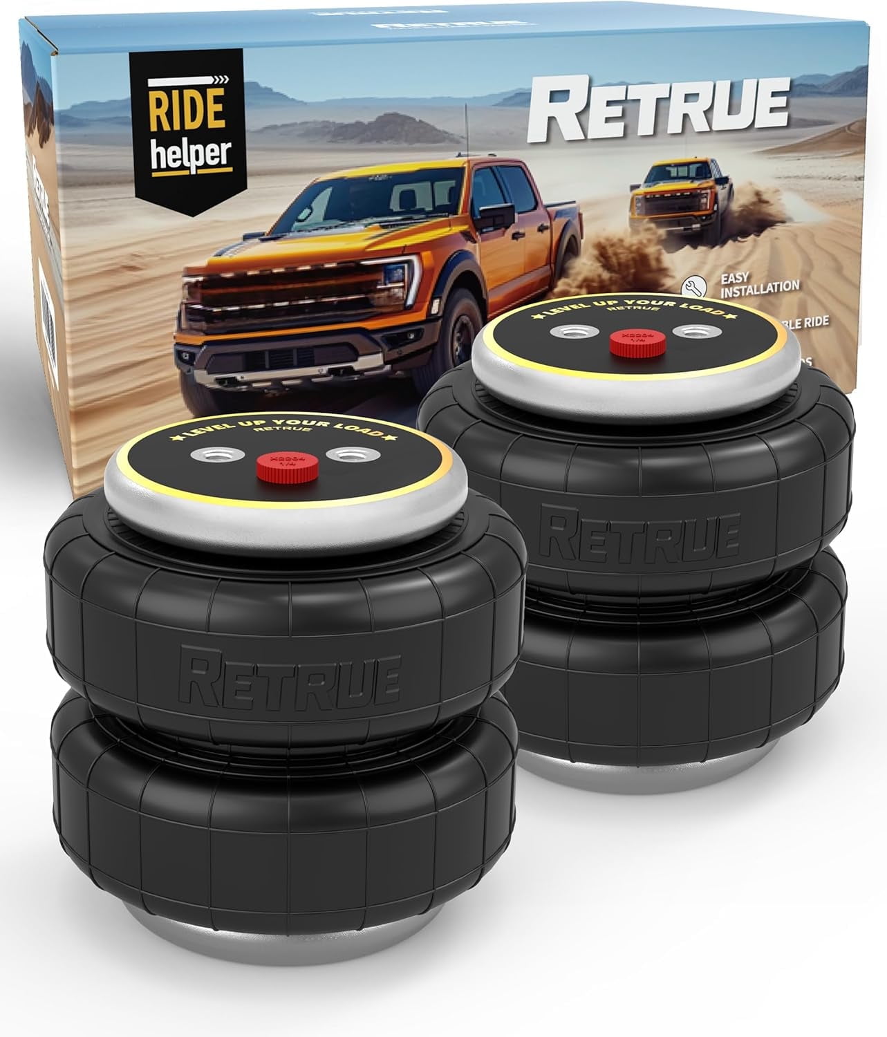 RETRUE 2PCS Universal Air bags Air Suspension Spring, 5000 Lbs of Load ...