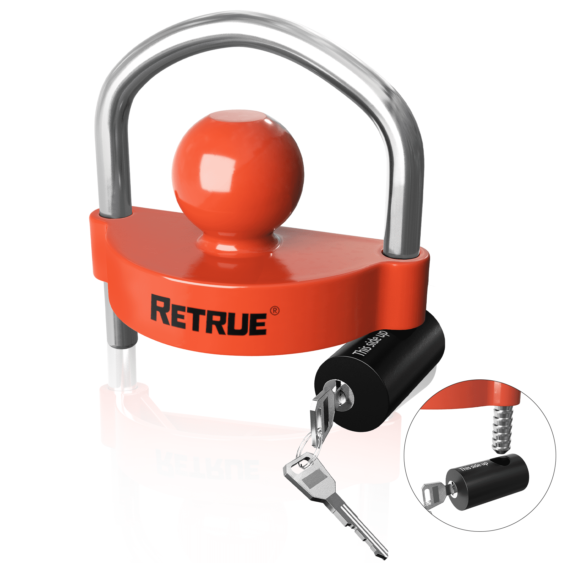RETRUE Security Trailer Ball Lock for 1-7/8 Inch, 2 Inch, 2-5/16 Inch ...