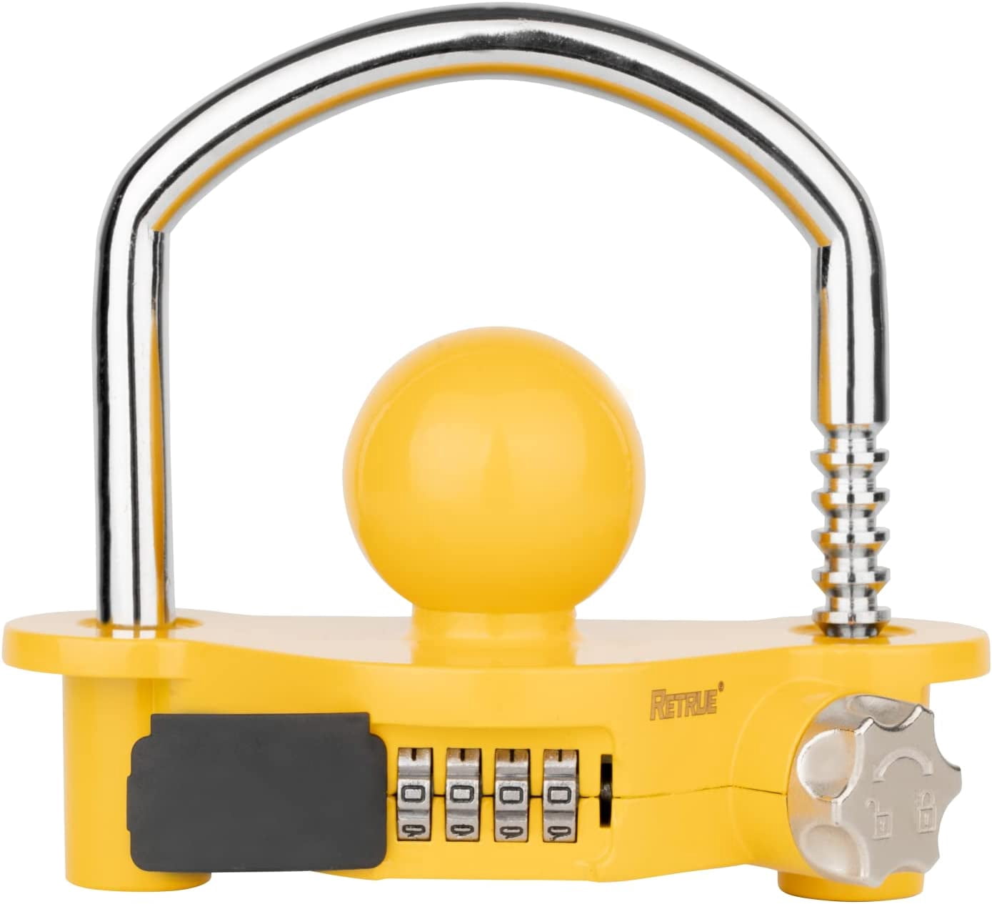RETRUE RTL001YC Heavy-Duty Steel Ball Hitch Lock with No Keys Needed ...
