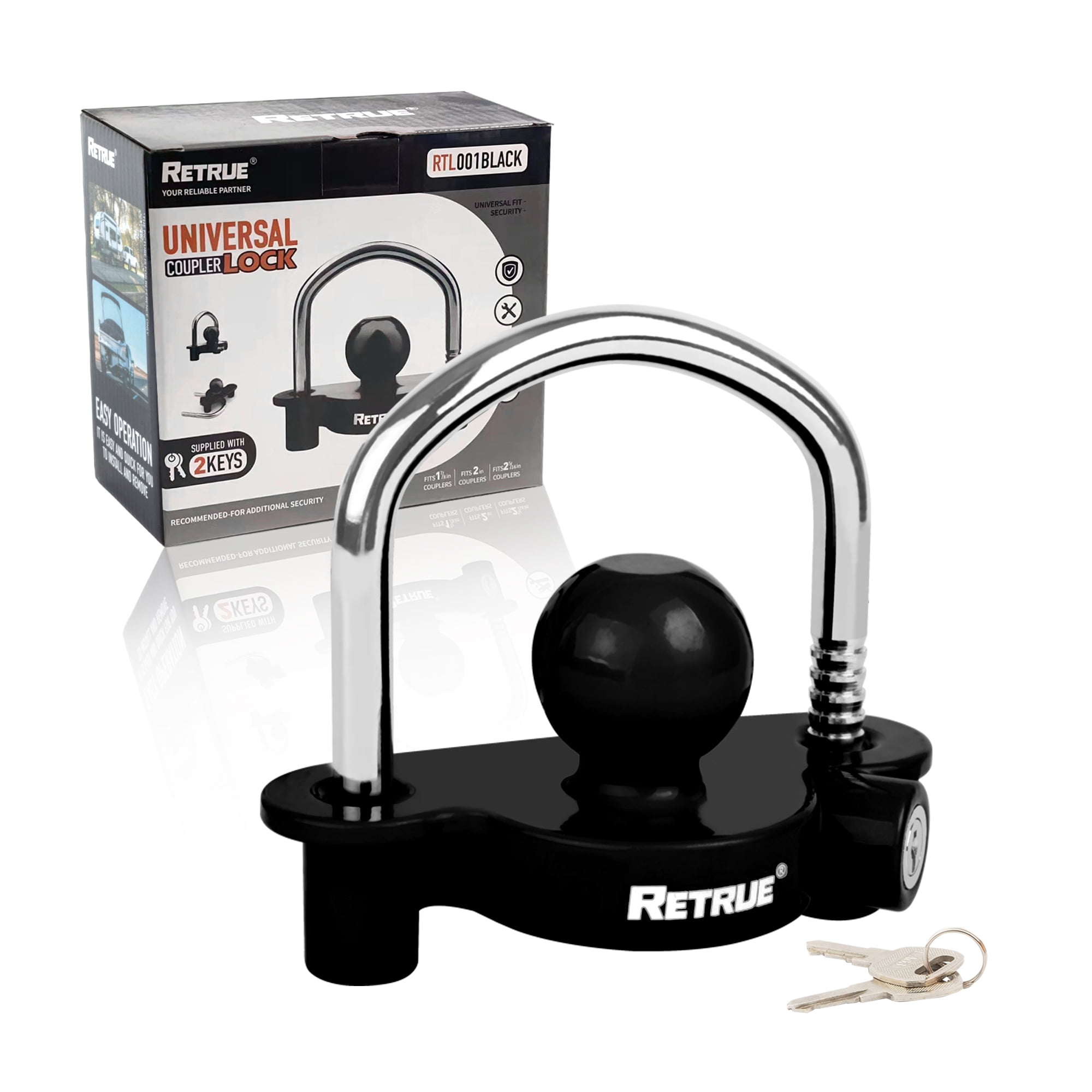 RETRUE Heavy-Duty Steel Trailer Hitch Lock, Adjustable Universal ...