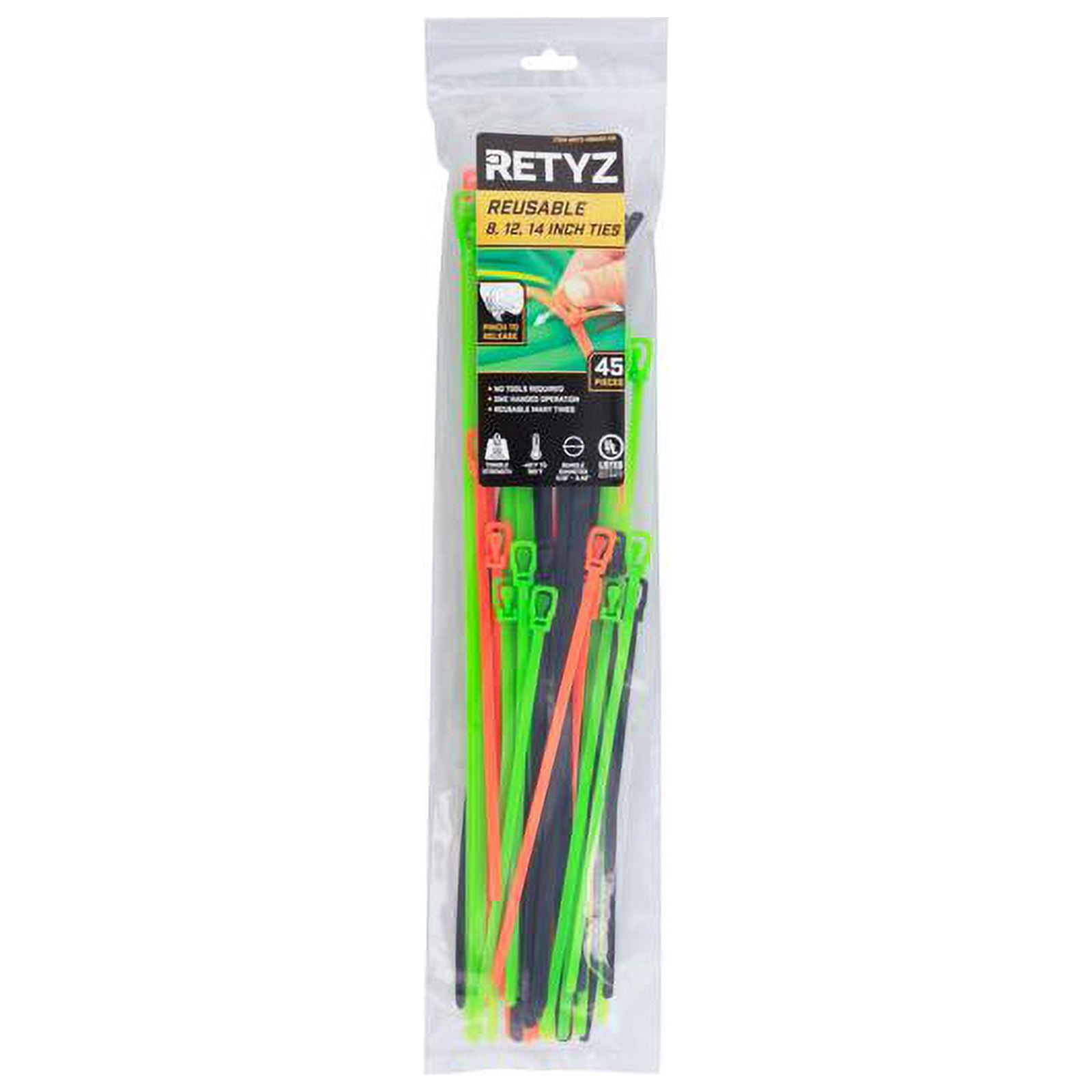 RETYZ EveryTie Assorted Cable Tie 45 pk - Walmart Business Supplies