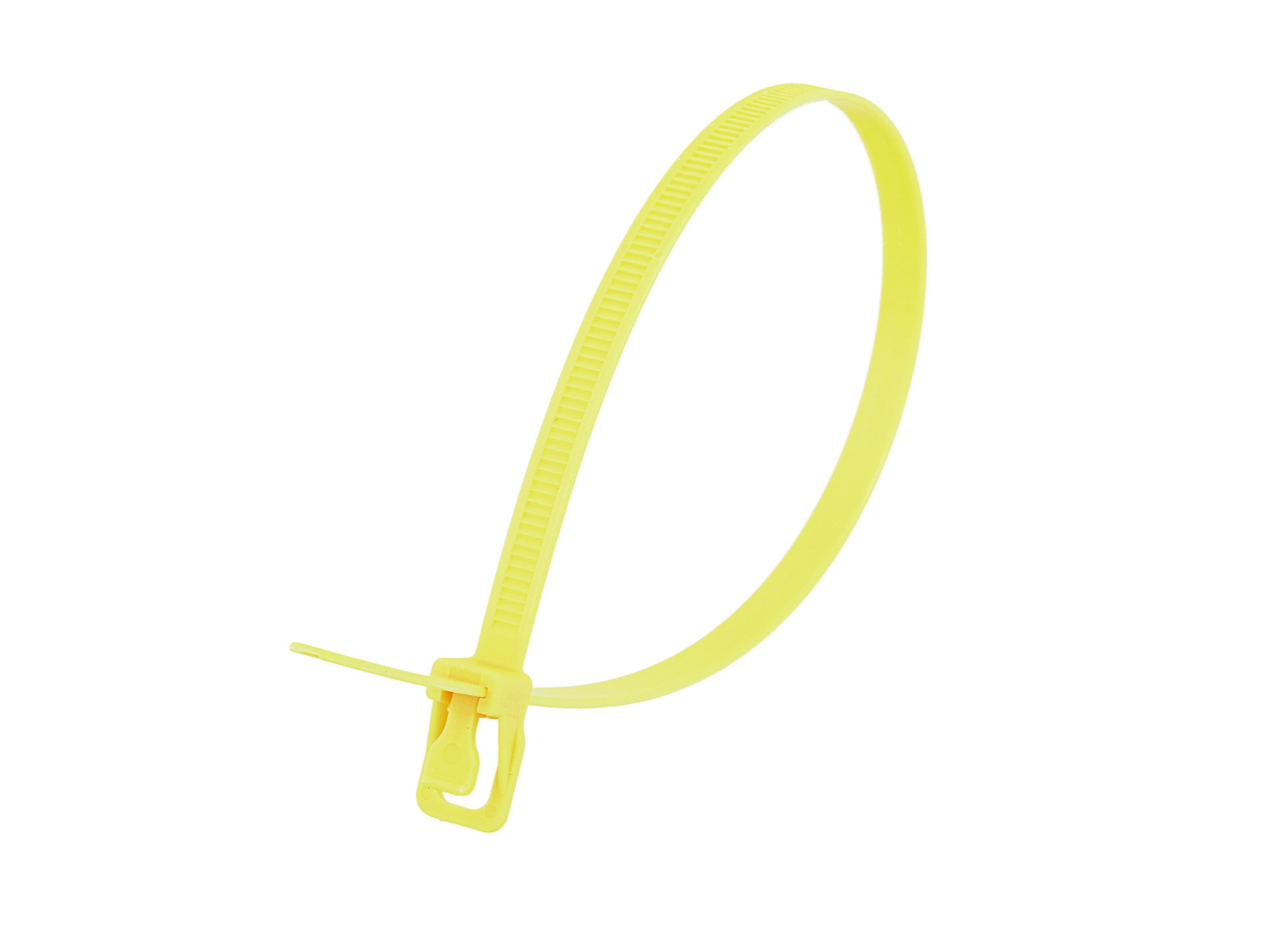 Retyz Releasable Tie,Yellow,Nylon,PK100 WKT-S14YW-TA - Walmart.com