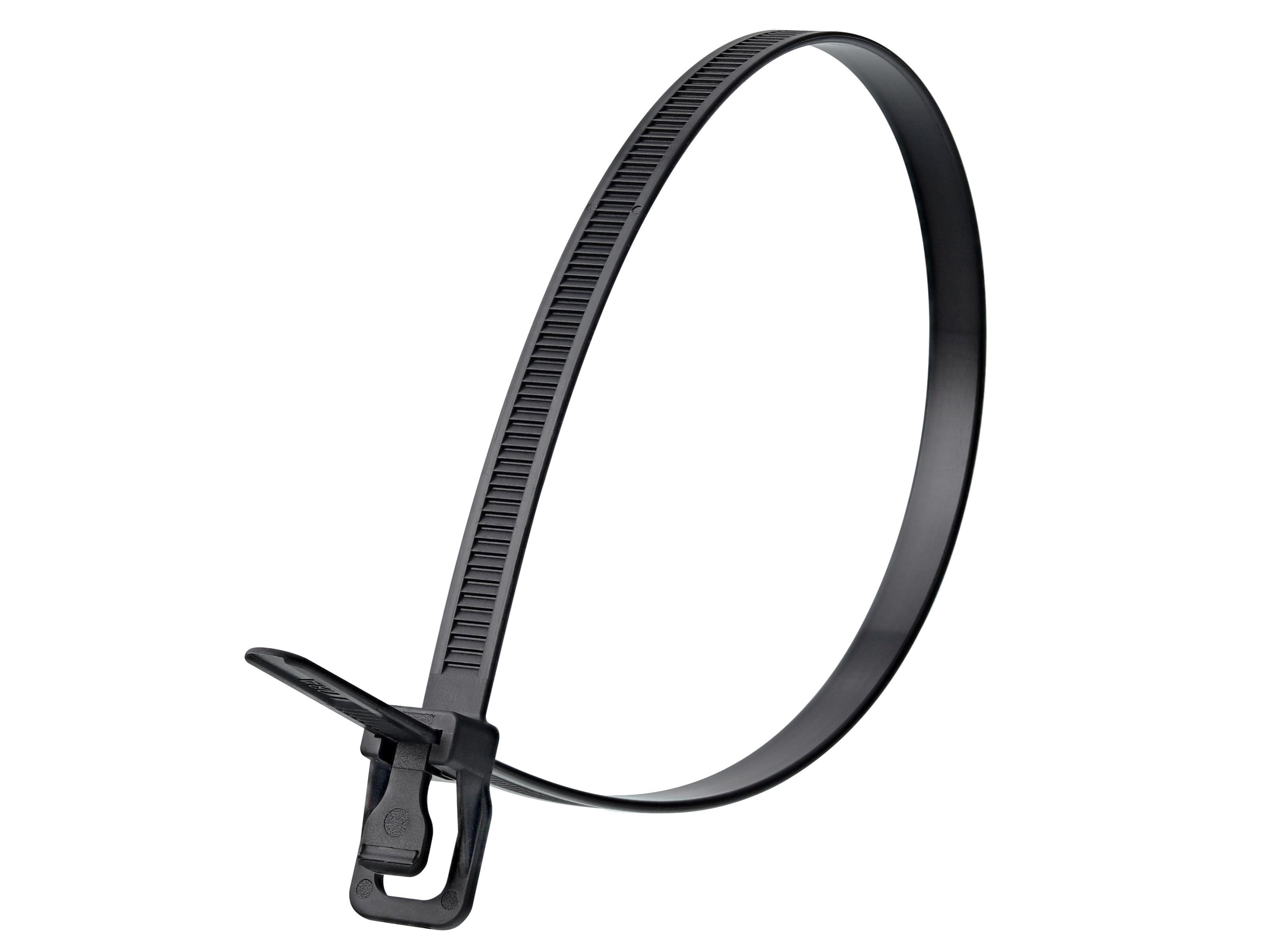 Retyz Releasable Tie,UV Black,Nylon,PK100 WKT-S18BK-TA - Walmart.com